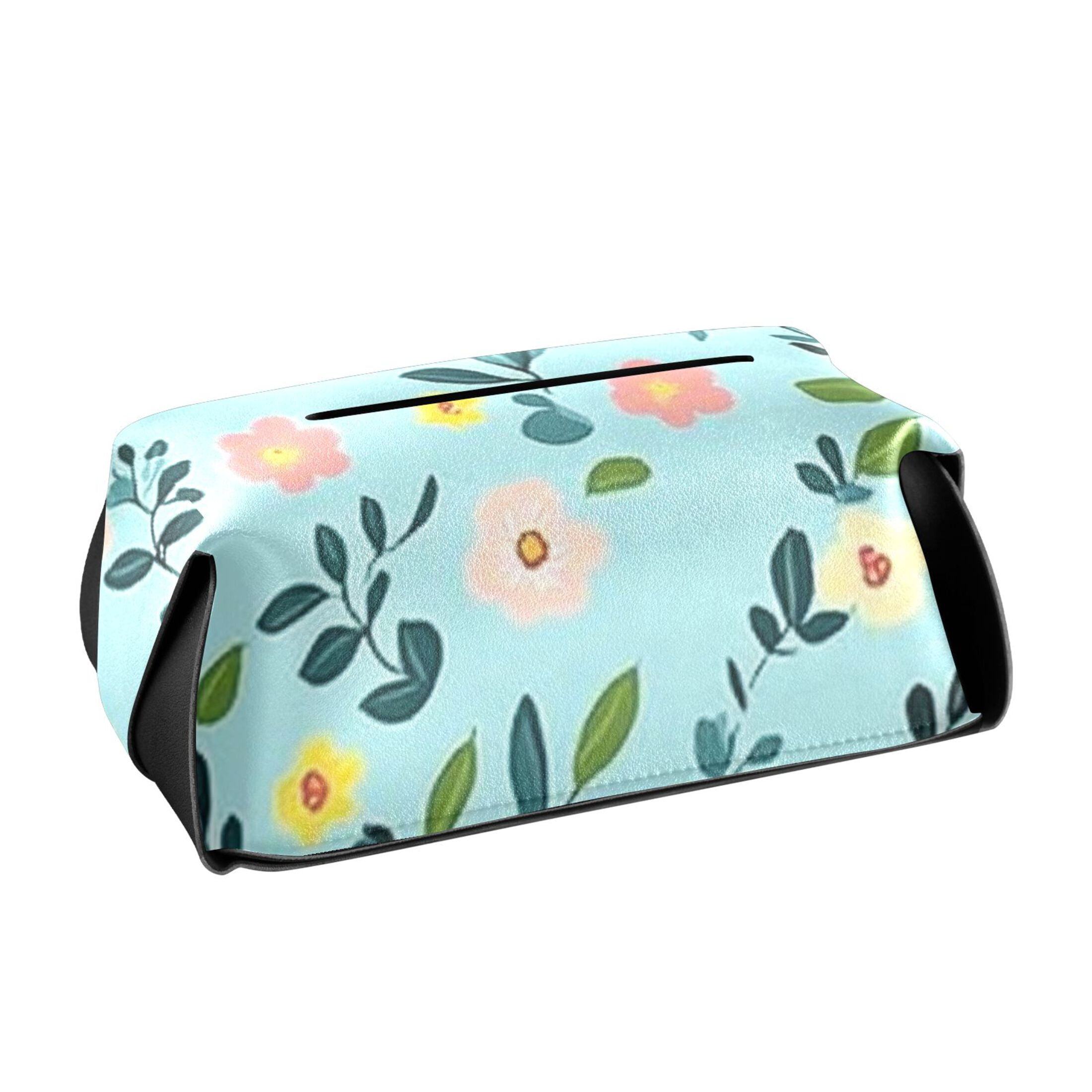 Daisy and Leaf Figure Tissue Box Cover Leather Square Rectangle Tissue ...