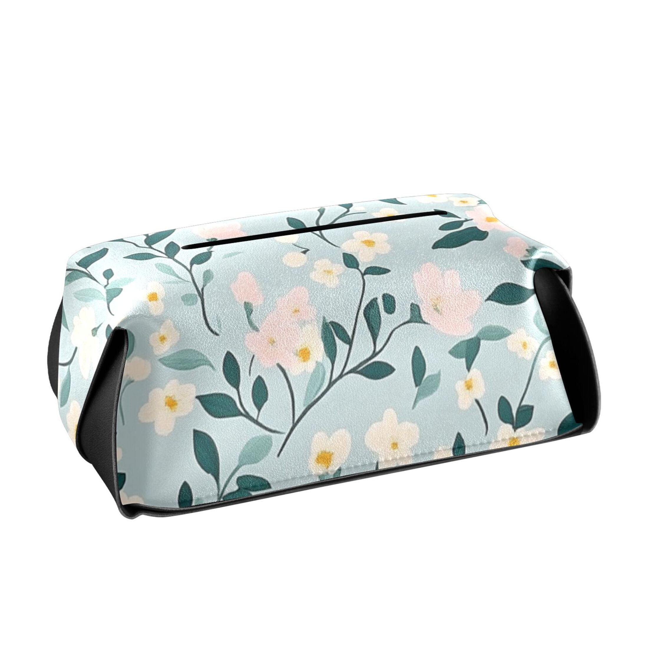 Daisy and Leaf Figure Tissue Box Cover Leather Square Rectangle Tissue ...
