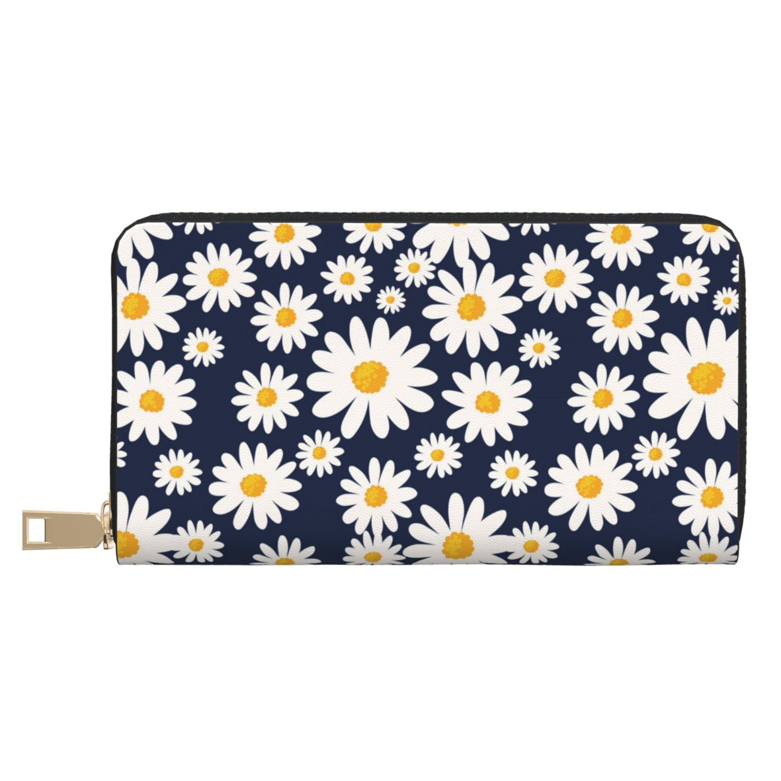 Daisy floral Wallet Women, Leather Bifold Multi Card Wallet, Women's ...