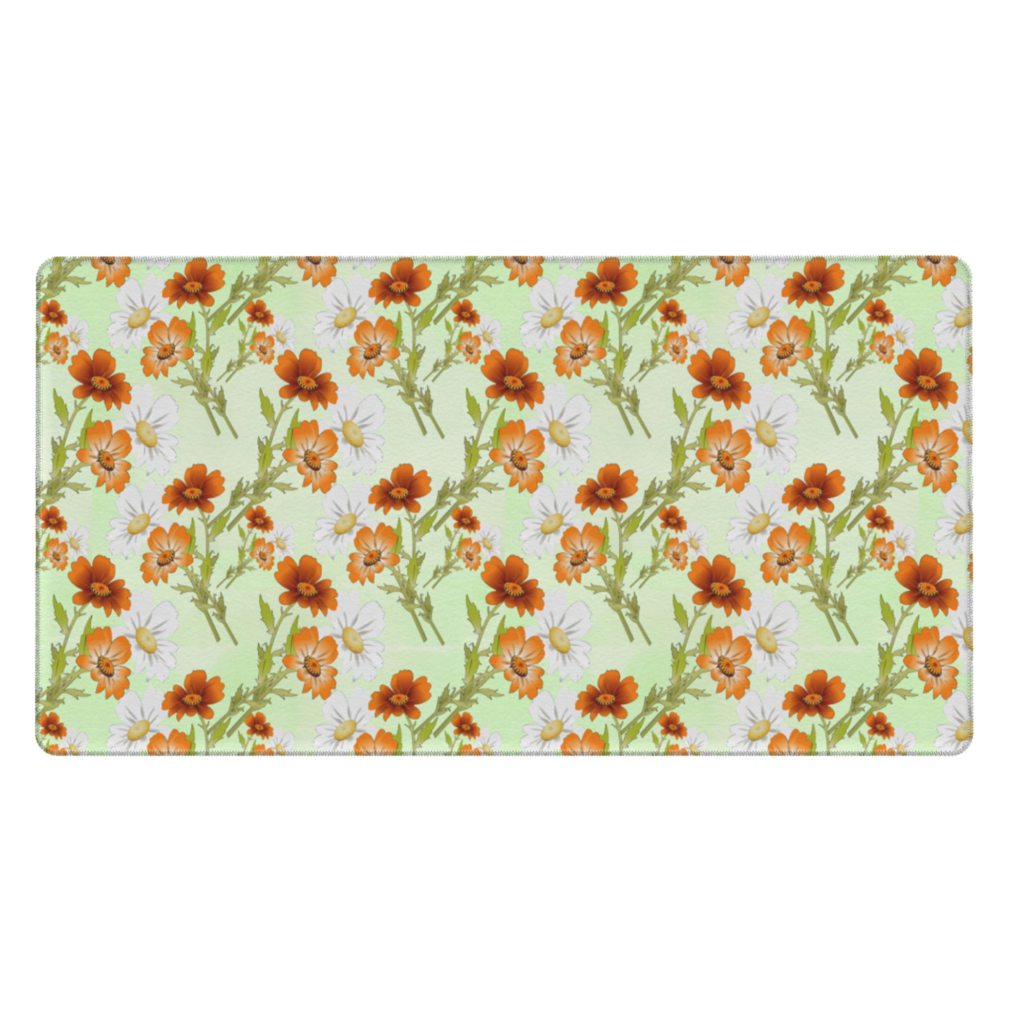 Daisy flower watercolor background Large Gaming Mouse Pad, Large Keyboard Pad,Desk Pad Protector ...