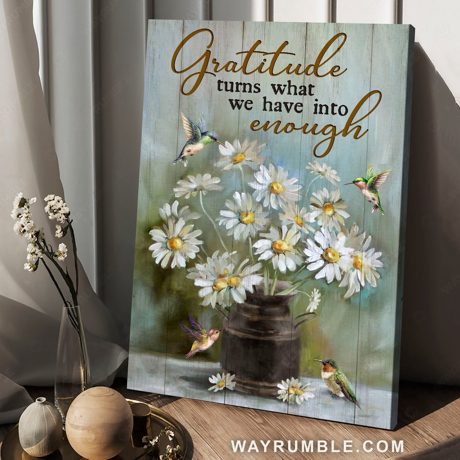 Daisy flowers, Colorful hummingbirds, Gratitude turns into enough ...