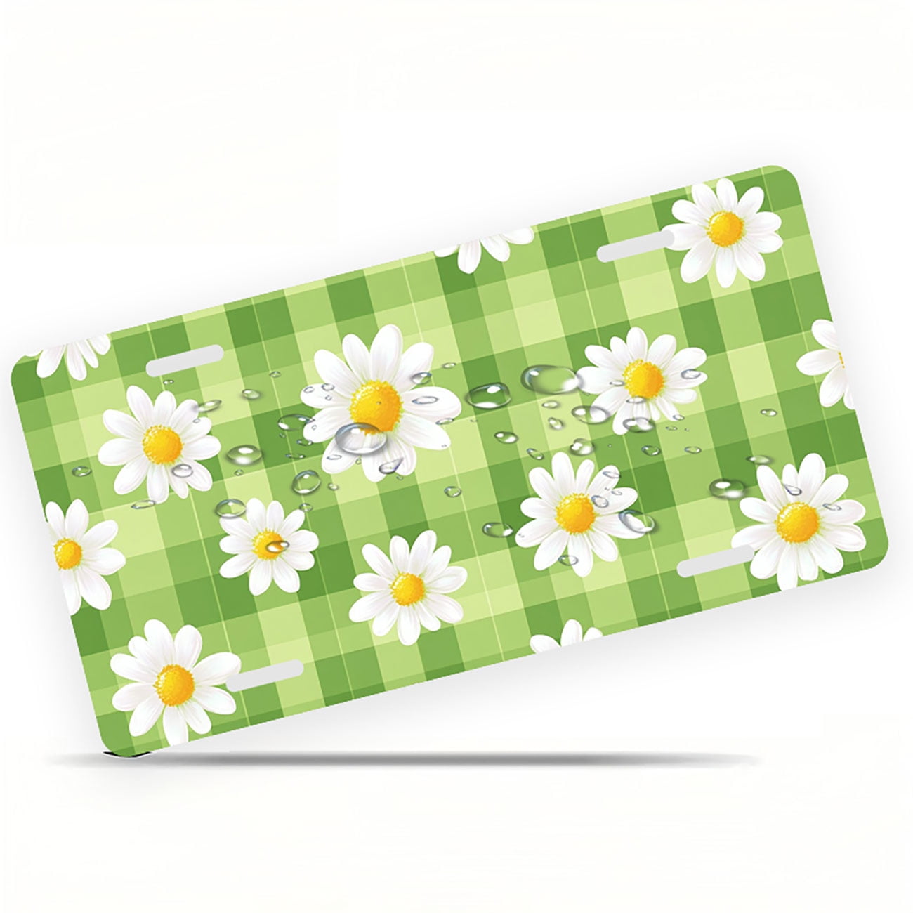 Daisy on Green Checker Funny Personalized License Plate Rust-proof ...
