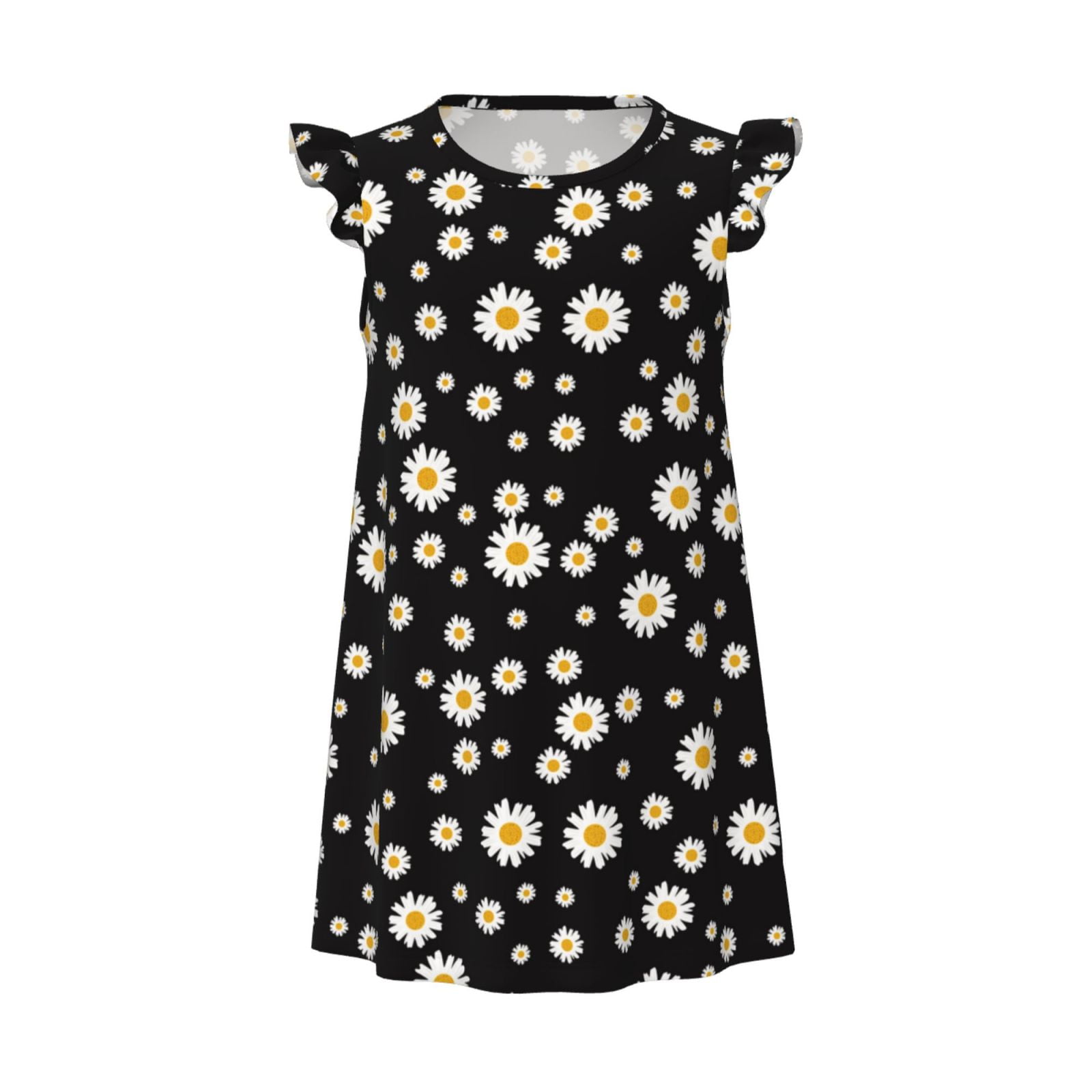 Daisy print A Girls Nightgowns, Short Sleeves Princess Dress, Girls ...