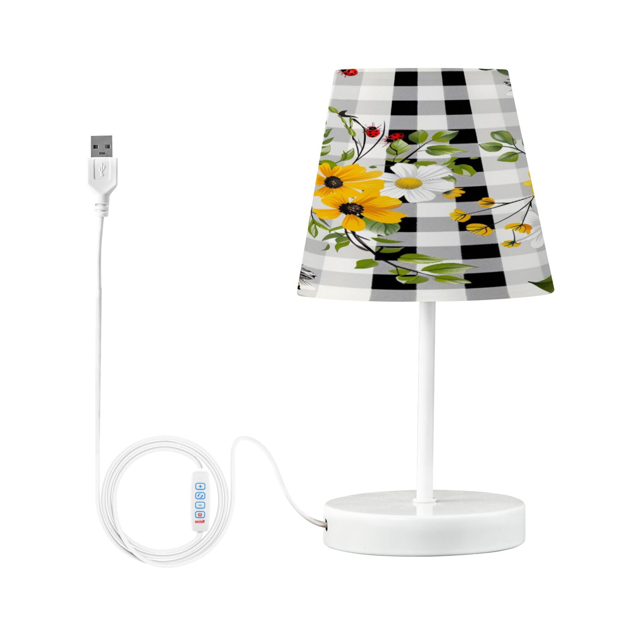 Daisy with Insects Desk Lamp LED Table Nightstand Lamps with 3 Color ...