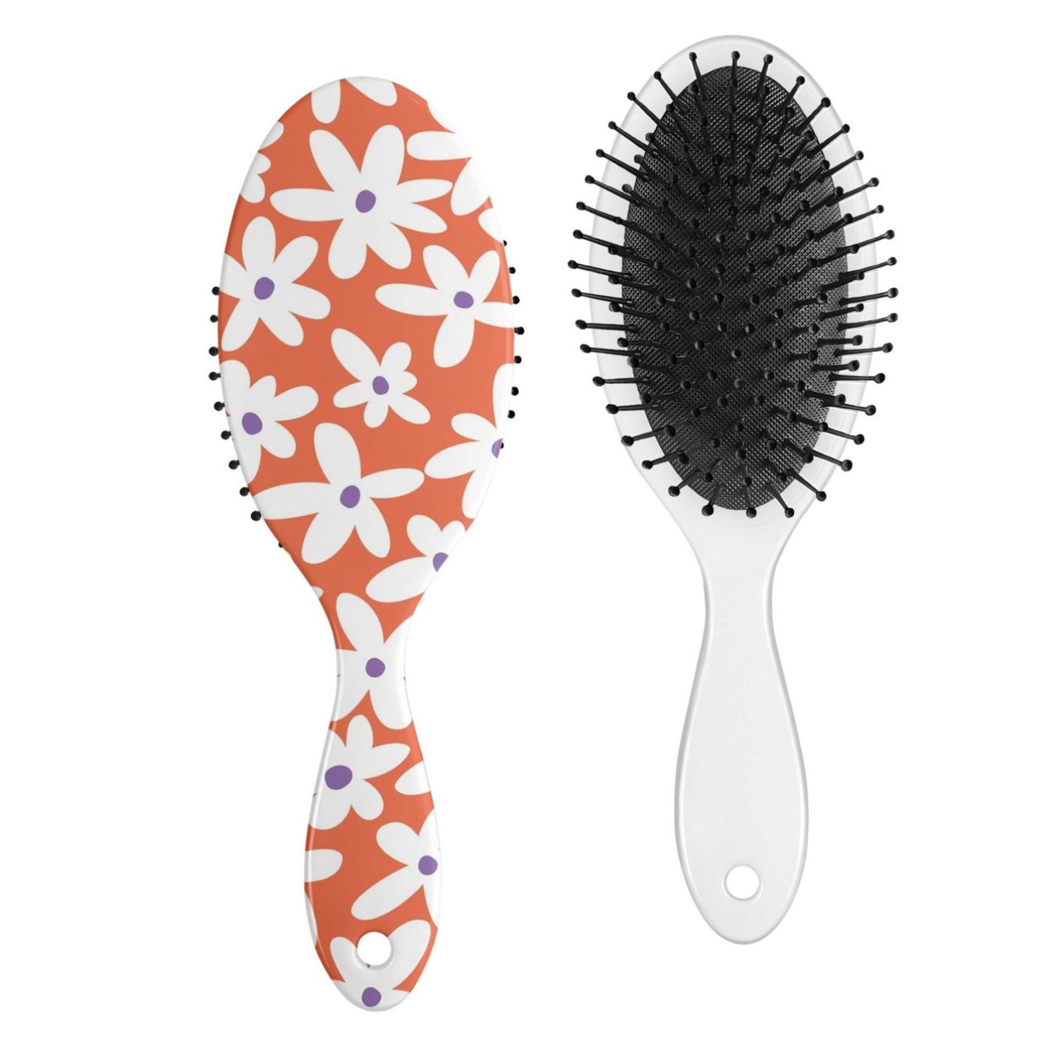 Daisy with Inspirational Quote Hair Brush, Floral Retro Style Detangler ...