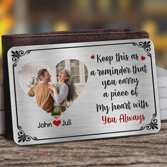 Daisyco Gifts Personalized Metal Wallet Insert Card With Photo And ...