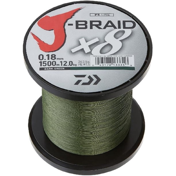 Daiwa 300 Yard J-Braid X4 Braided Fishing Line - 10 lb. Test - Dark ...