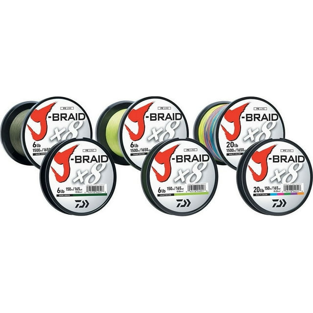 Daiwa J-BRAID x8 Braided Fishing Line (CHARTREUSE) 10lb, 1650yd/1500M ...