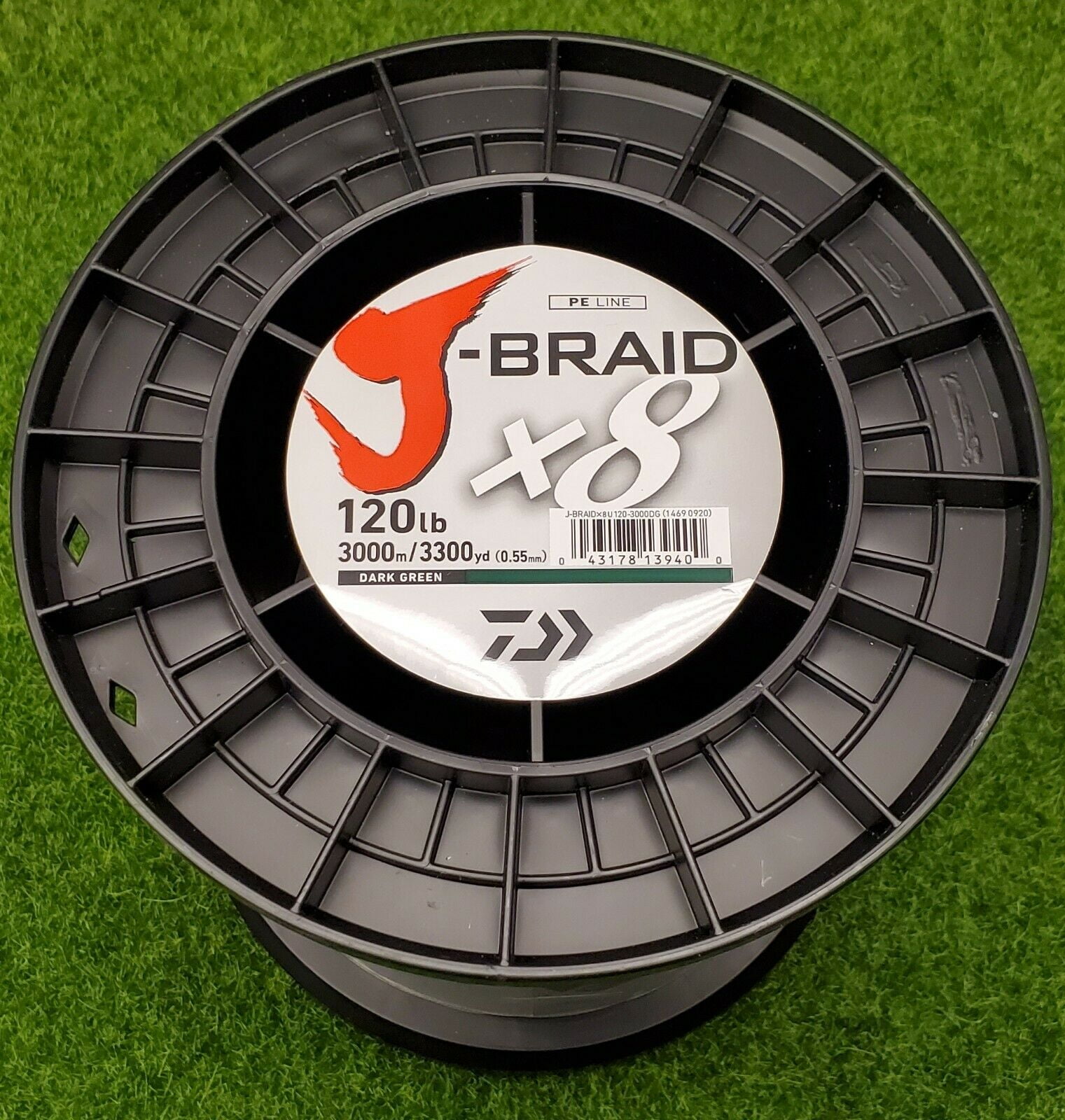 Daiwa J-Braid Braided Fishing Line Bulk Spool - 120 lbs, 3000 m - Dark ...