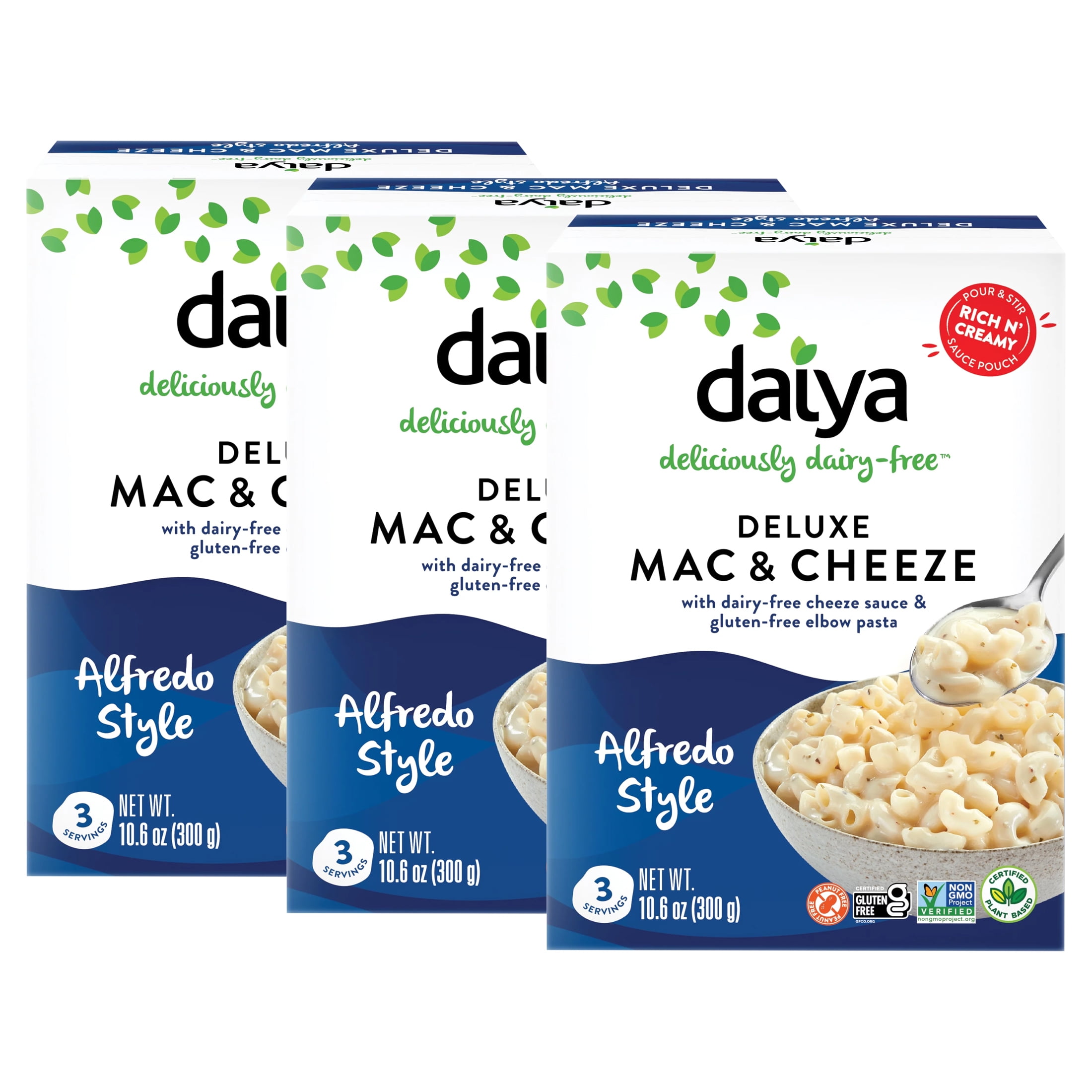 (3 pack) Daiya Dairy Free Alfredo Vegan Mac and Cheese, 10.6 oz ...