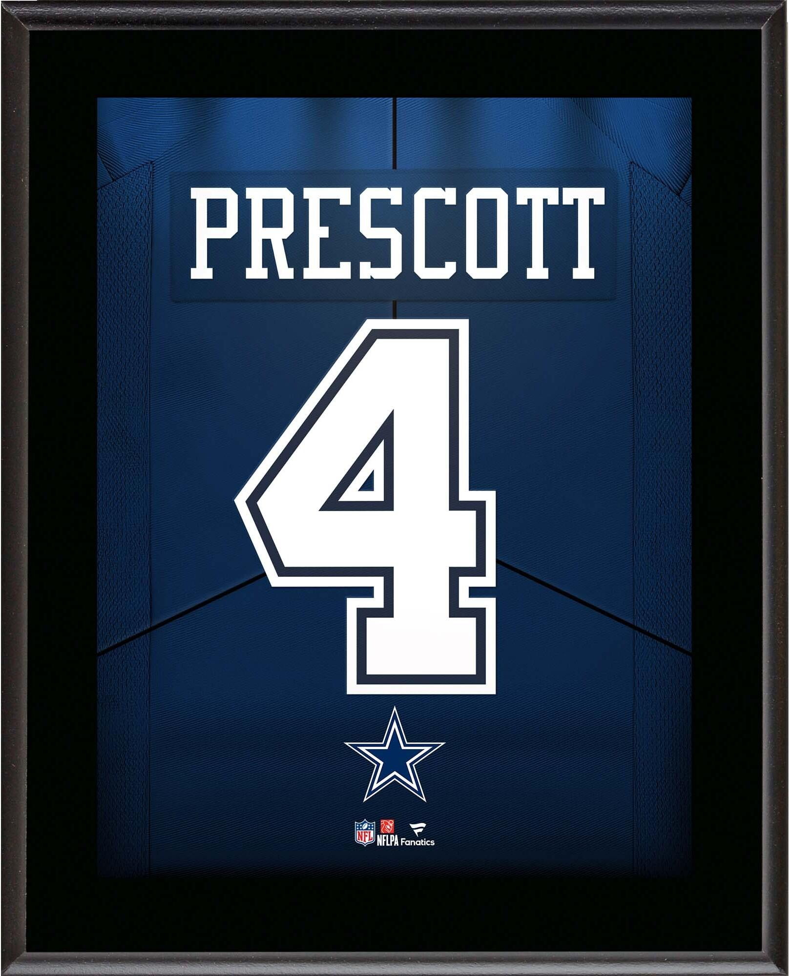 Dak Prescott Dallas Cowboys 10.5" x 13" Jersey Number Sublimated Player ...