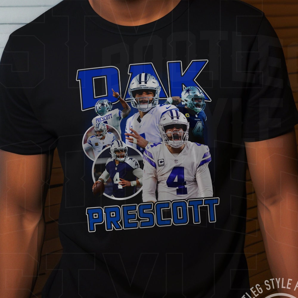 Dak Prescott Football Shirt for Men Women Vintage 90s Bootleg Style ...