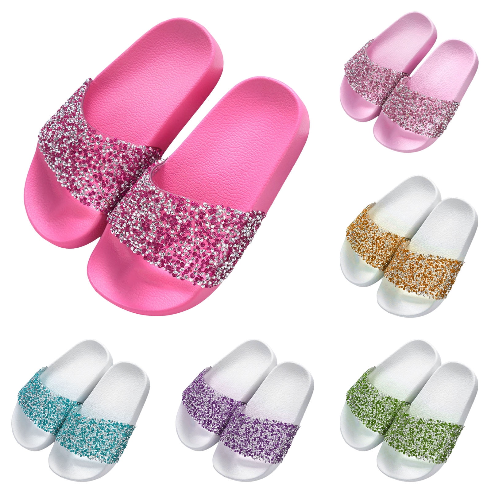 Dakaela 2-11Y Kids Sandals Toddler Boys Girls Sequin Slides Summer ...