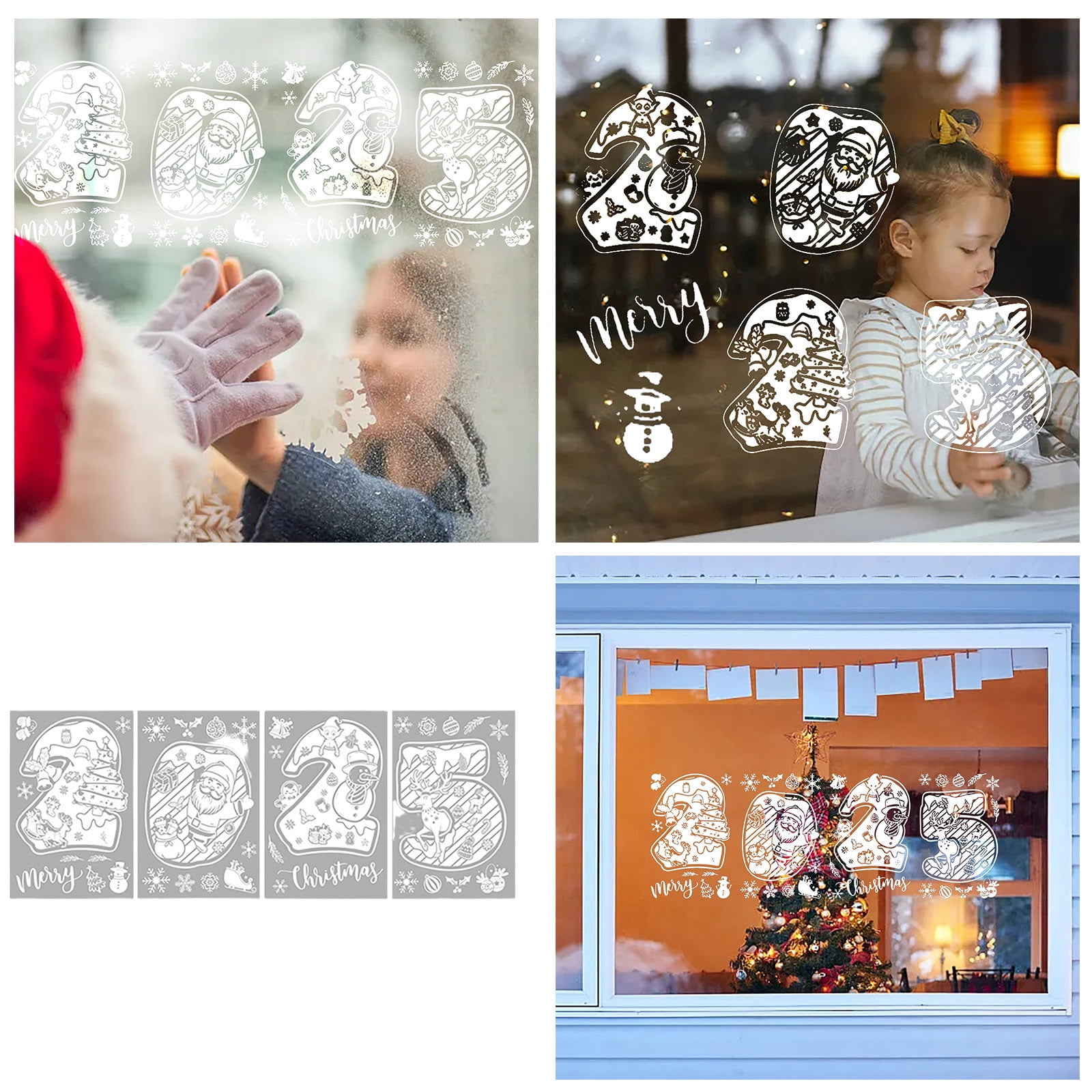 Dakaela 2025 New Year Window Clings Christmas Window Clings Decorations ...
