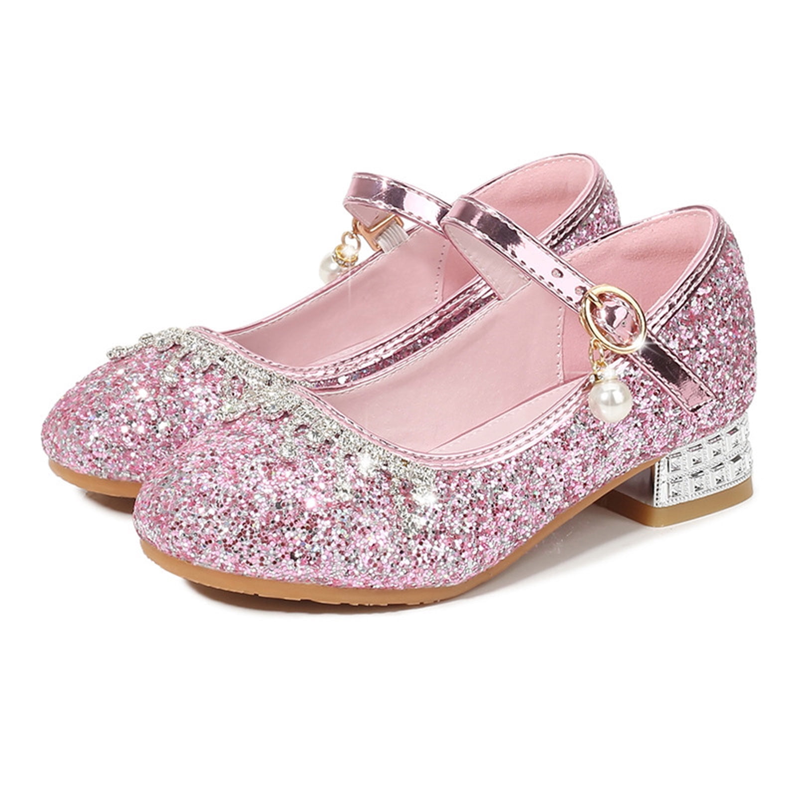 Dakaela 3-11Y Girl's Dress Shoes Mary Jane Glitter Low Heel Princess ...