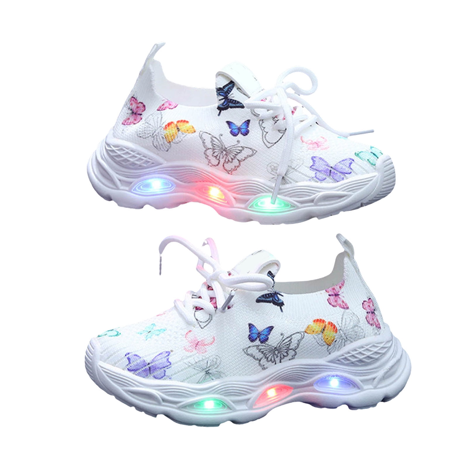 Dakaela 6M-9Y Toddler Girls Light up Shoes Little Kids Butterfly Led ...