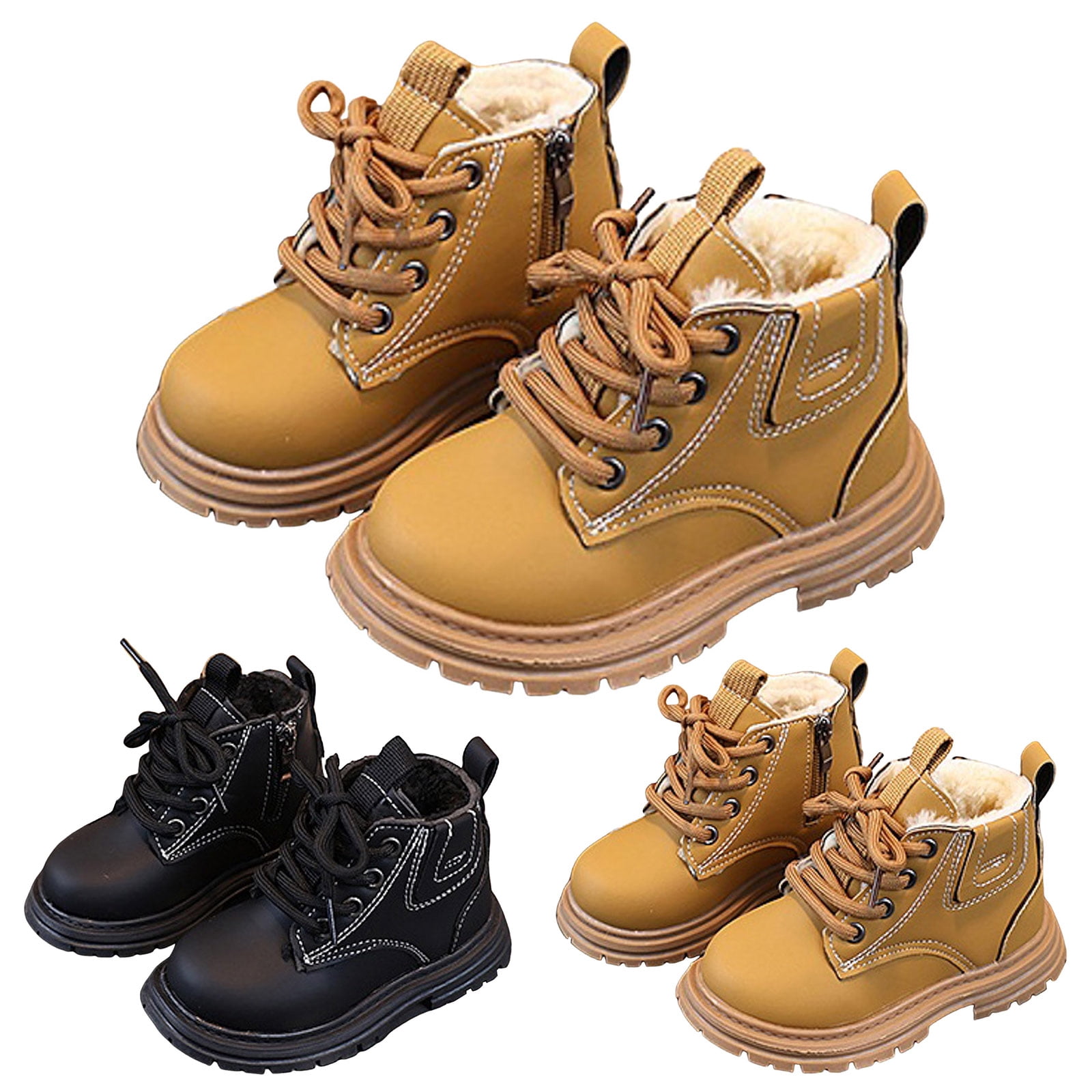 Dakaela 9M-6Y Baby Work Boots Boys Girls Fleece Lined Lace up Fashion ...