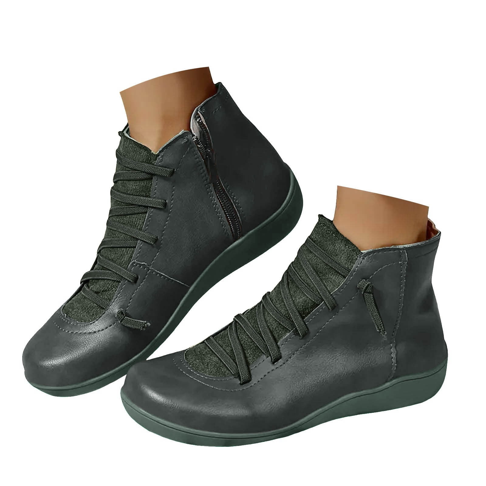 Dakaela Ankle Boots for Women Arch Support Walking Booties Low Heel ...