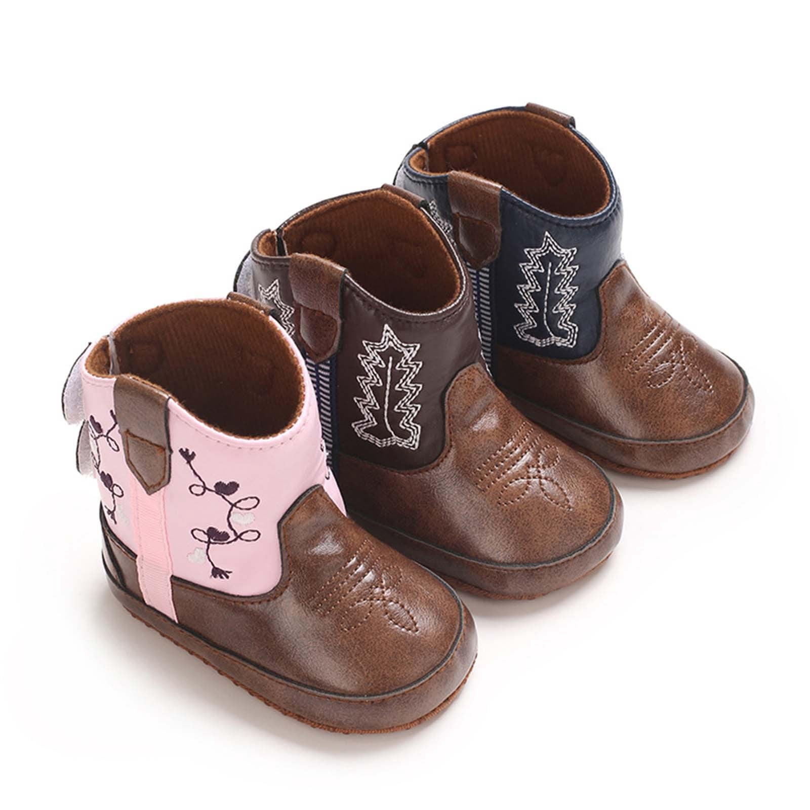 Dakaela Baby Boys Girls Western Boots Cowboy Bootie Non Slip Infant ...