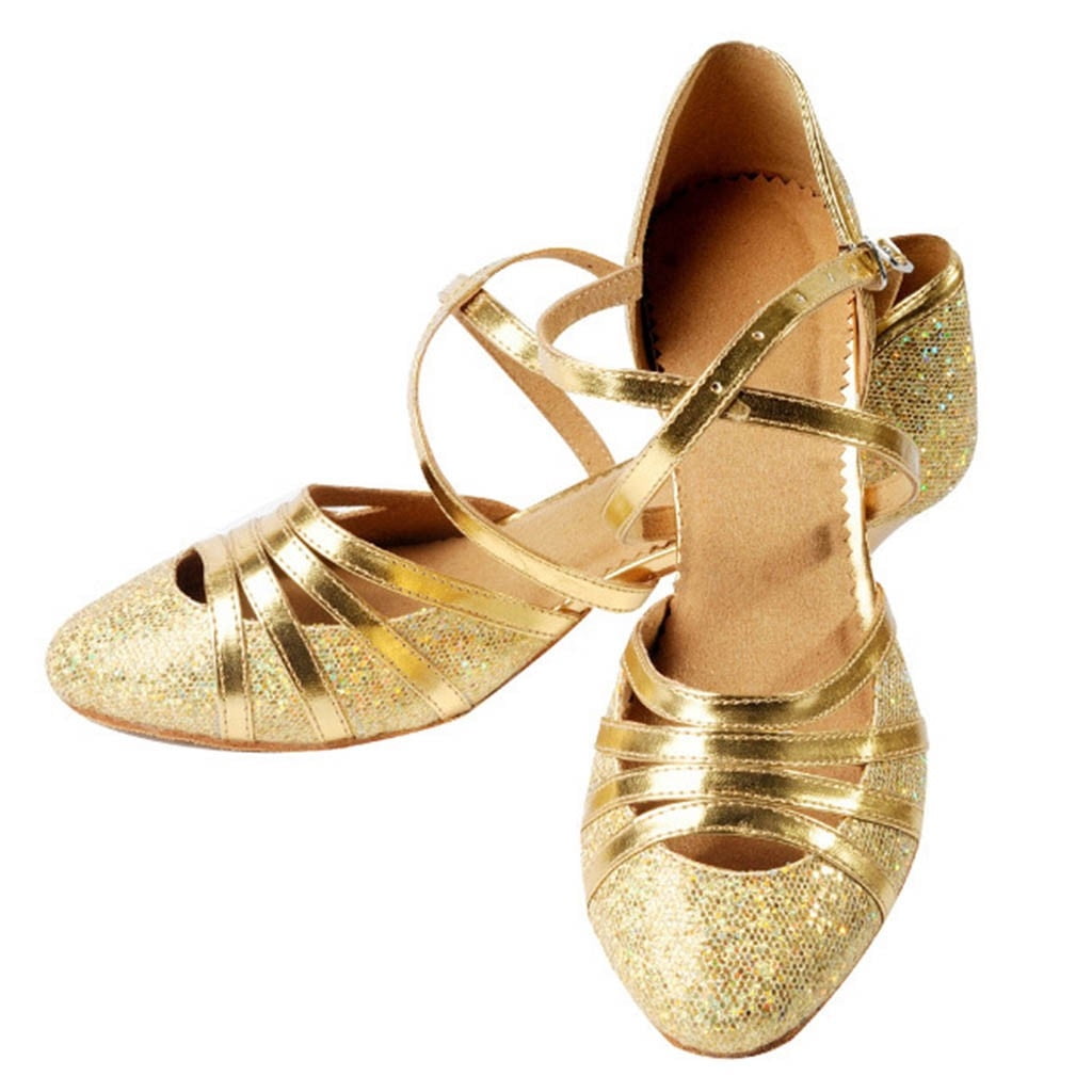 Dakaela Ballroom Dance Shoes for Women Rhinestone Flapper Latin Salsa ...