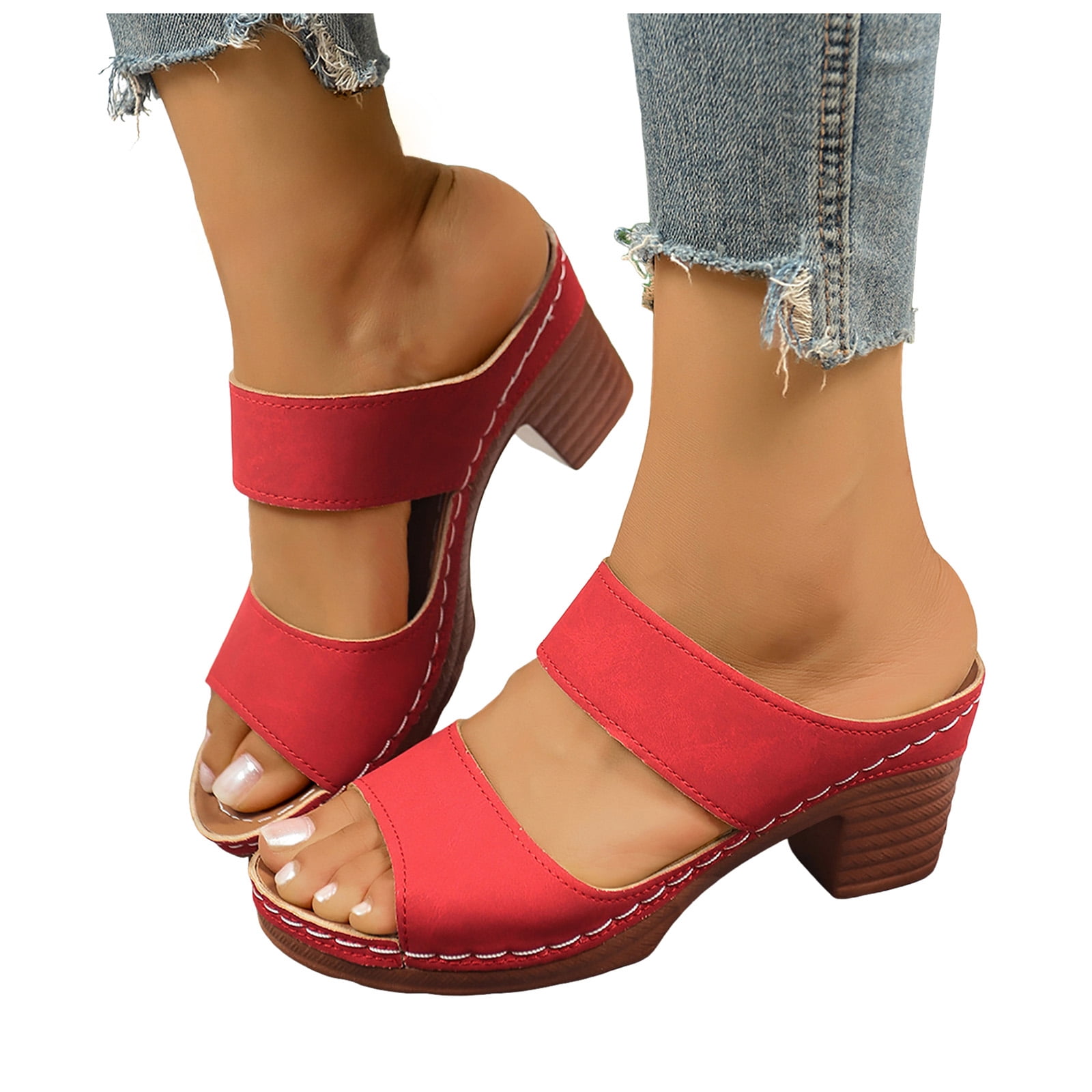 Dakaela Chunky Heel Sandals for Women 2026 Summer Dressy Orthopedic ...