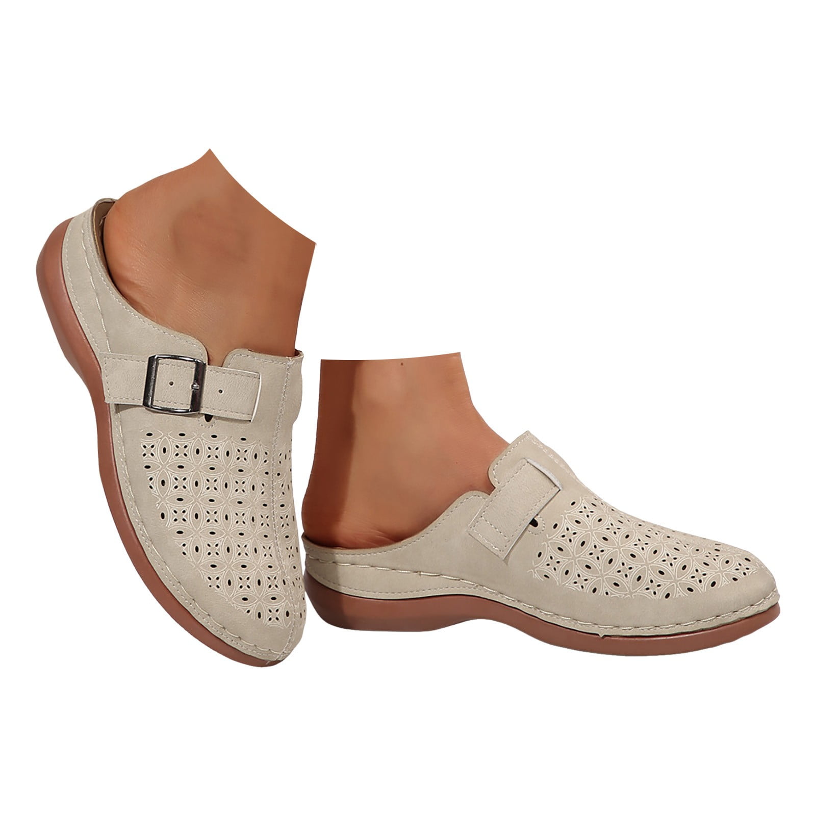 Dakaela Clogs for Women Orthopedic Cork Footbed Mules Shoes Cutout ...