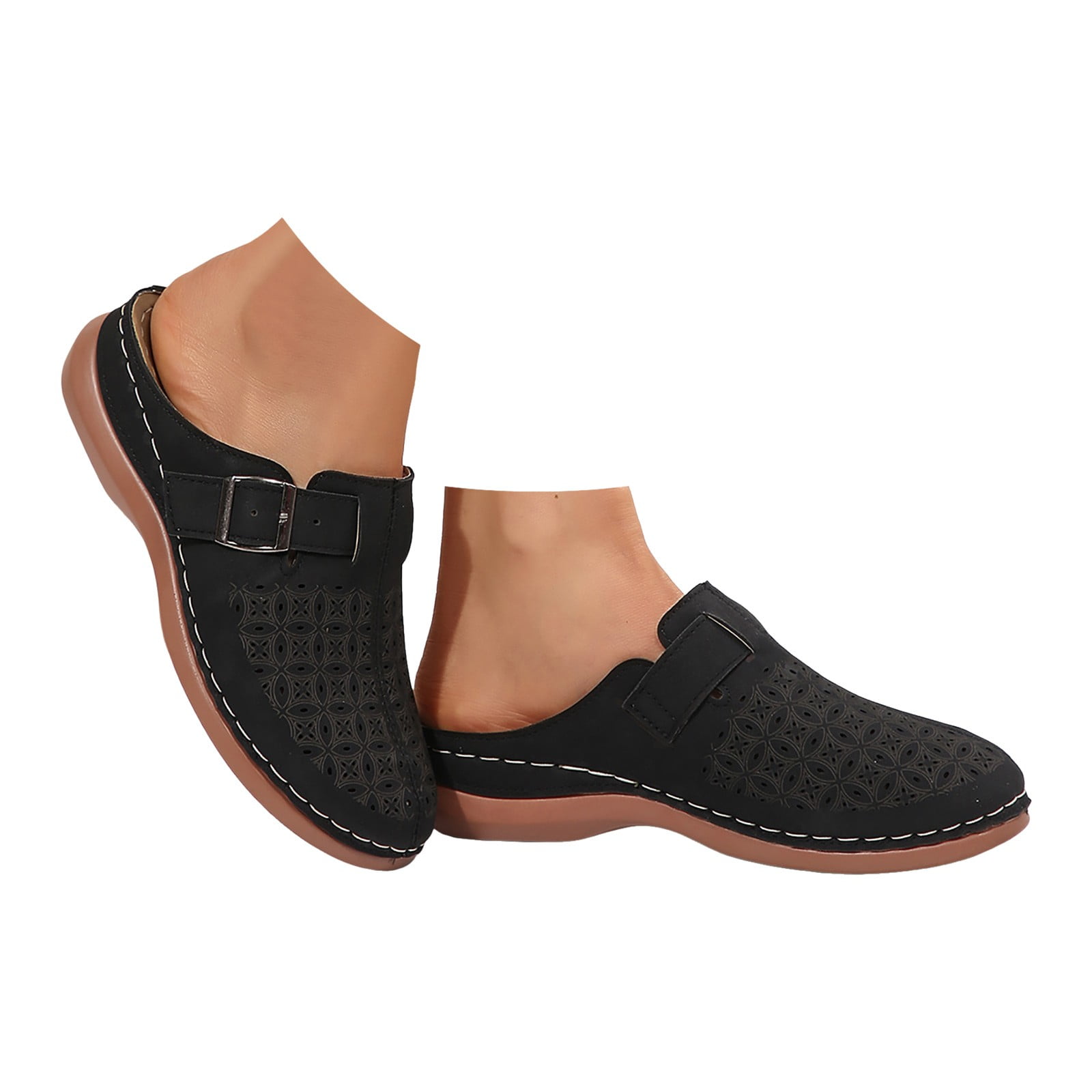 Dakaela Clogs for Women Orthopedic Cork Footbed Mules Shoes Cutout ...