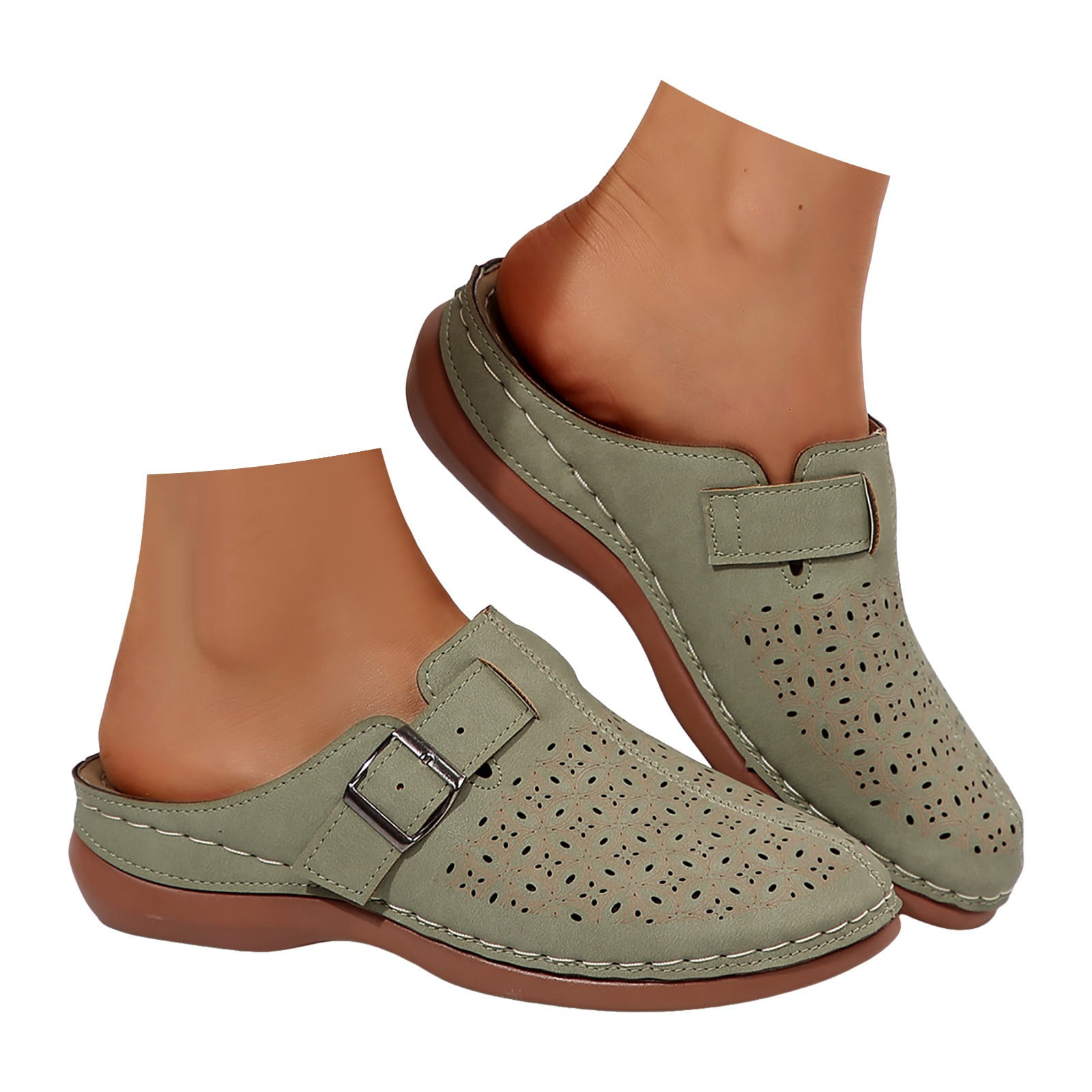 Dakaela Clogs for Women Orthopedic Cork Footbed Mules Shoes Cutout ...