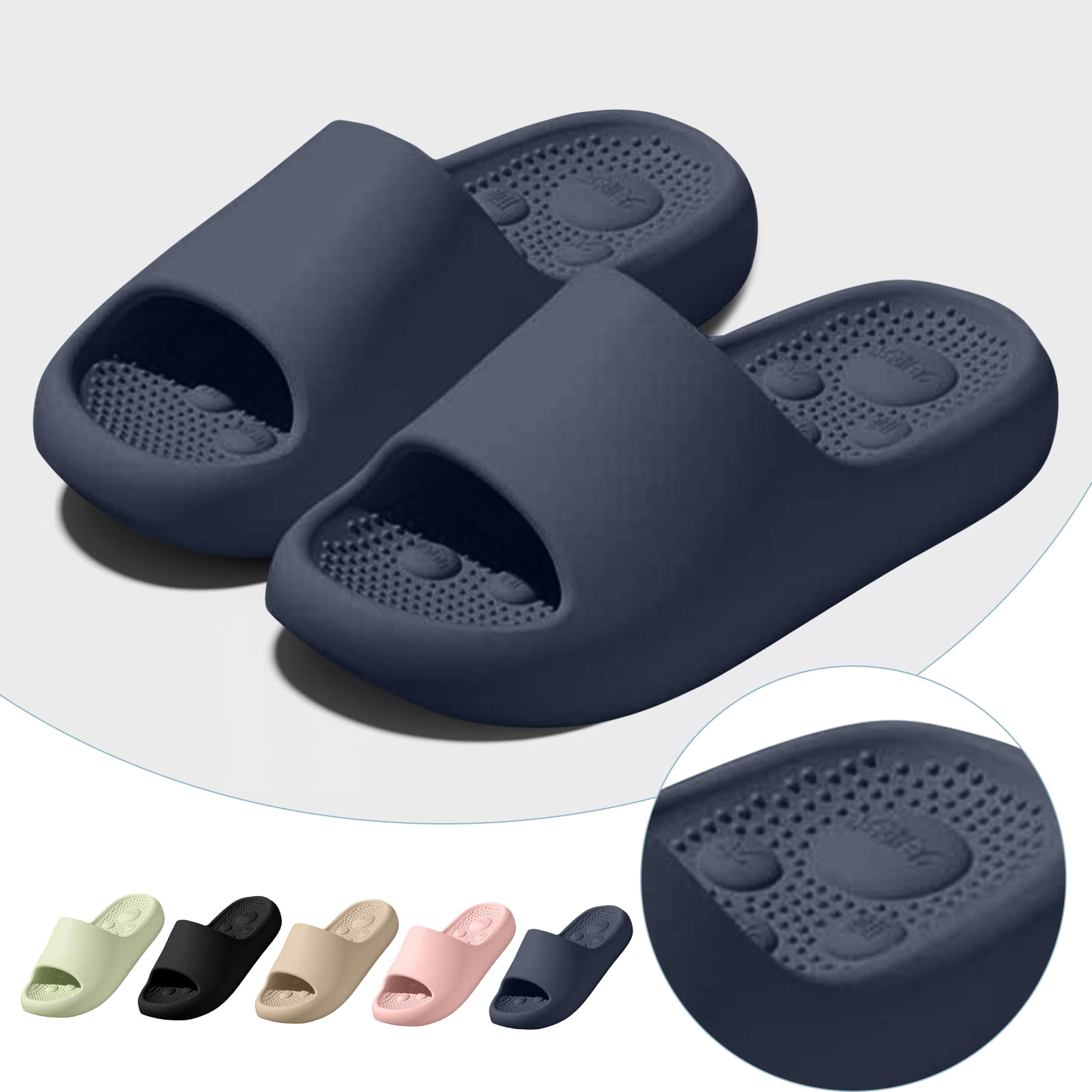 Dakaela Cloud Slippers for Women and Men Pillow Massage House Slides ...