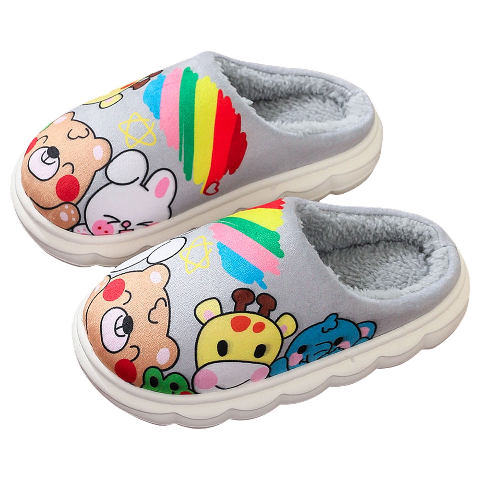 Dakaela Cute Animals Slippers for Kids Girl Boy Waterproof House Shoes ...