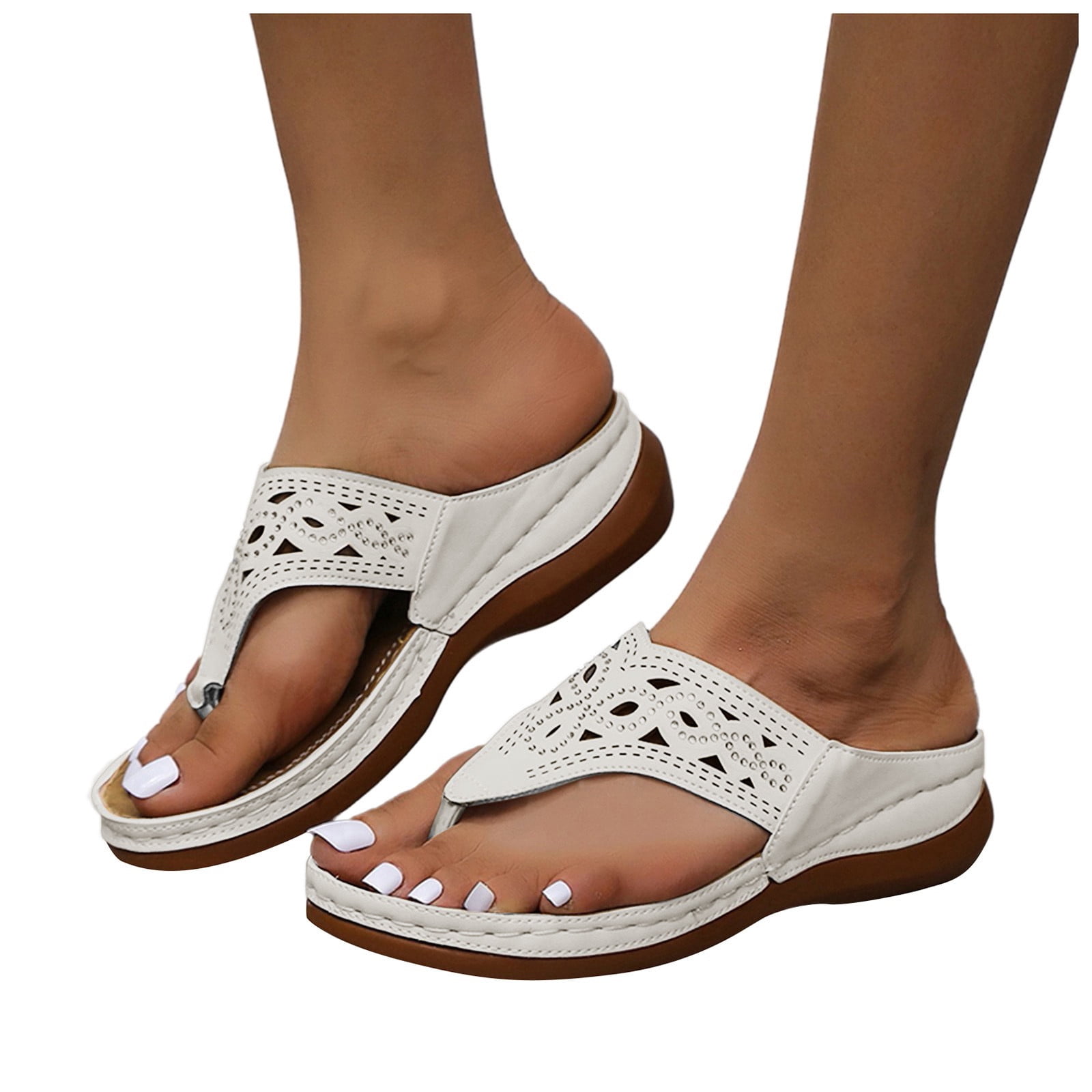 Dakaela Flip Flops for Women Arch Support Orthopedic Thong Sandals ...