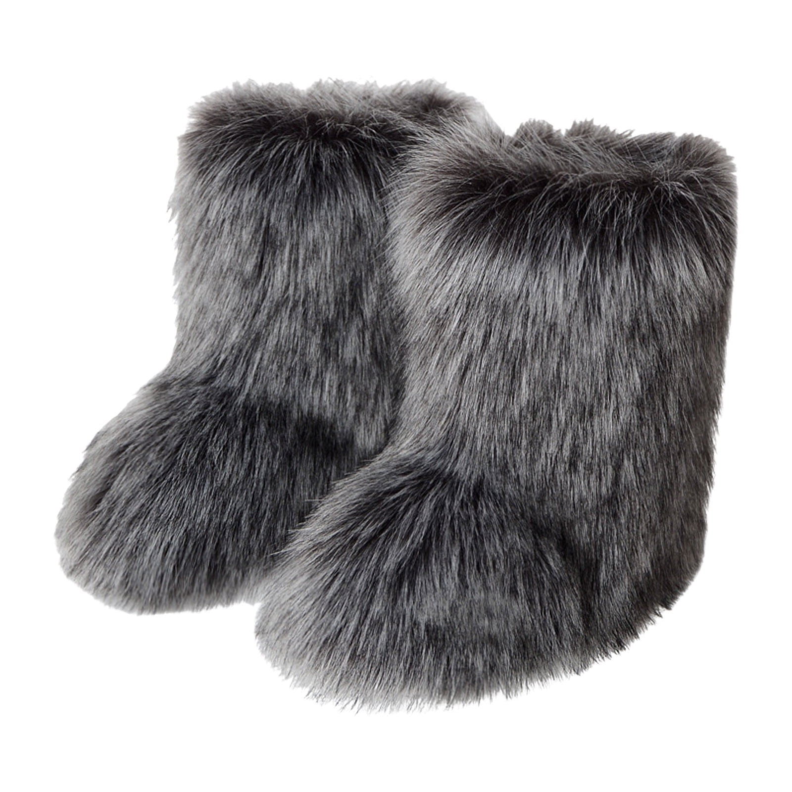 Dakaela Furry Boots for Women Fluffy Platform Flat Ankle Snow Mini ...