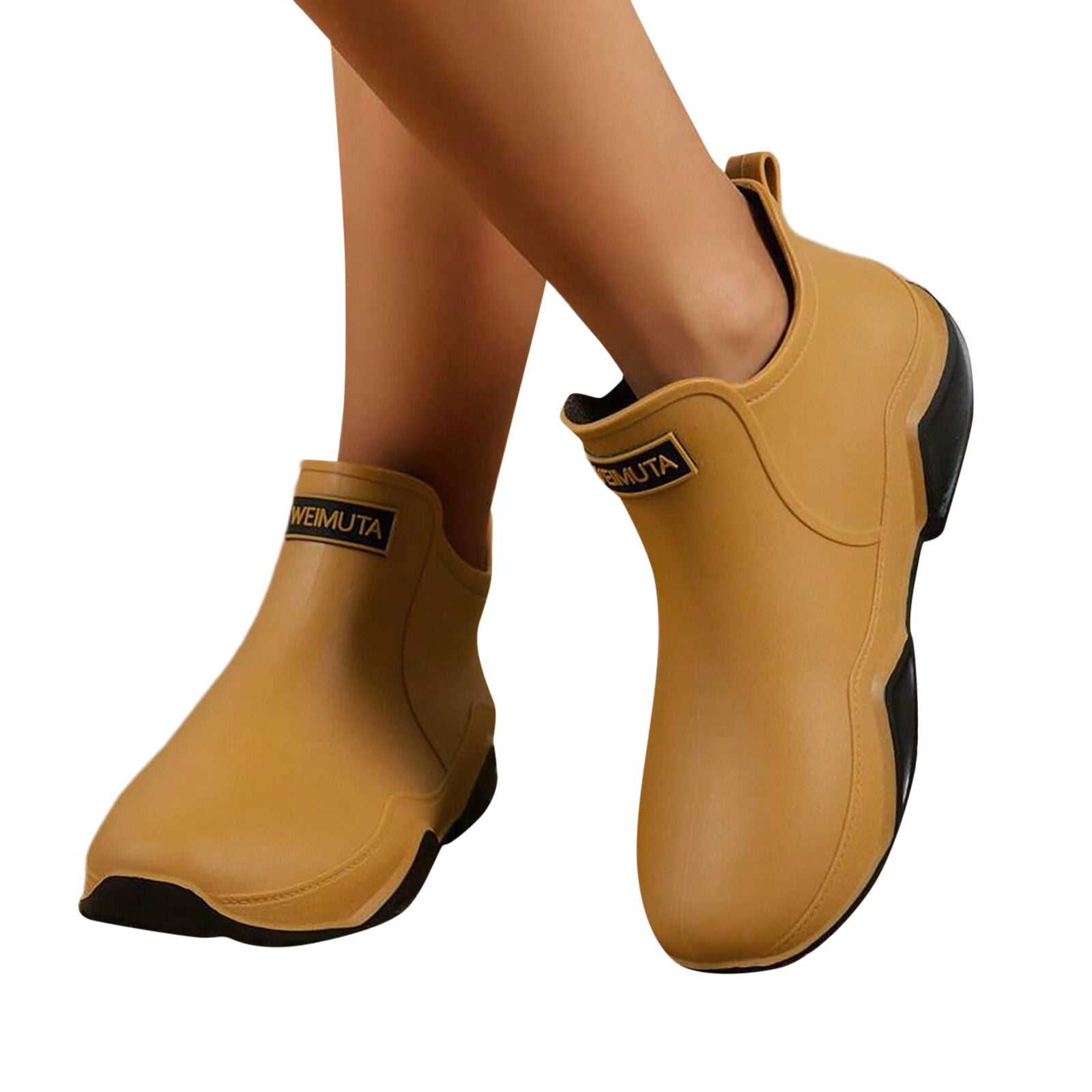 Dakaela Garden Shoes for Women Waterproof Slip on Rain Ankle Boots Arch ...