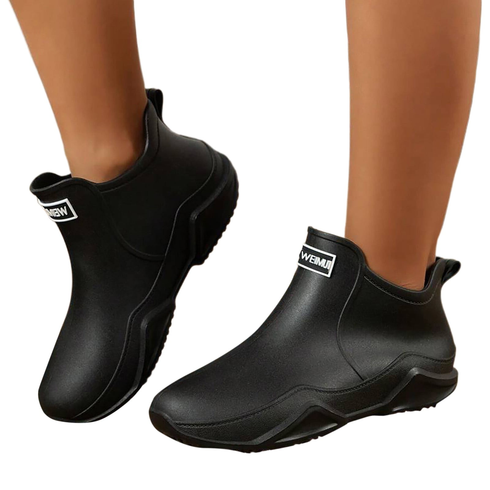 Dakaela Garden Shoes for Women Waterproof Slip on Rain Ankle Boots Arch ...