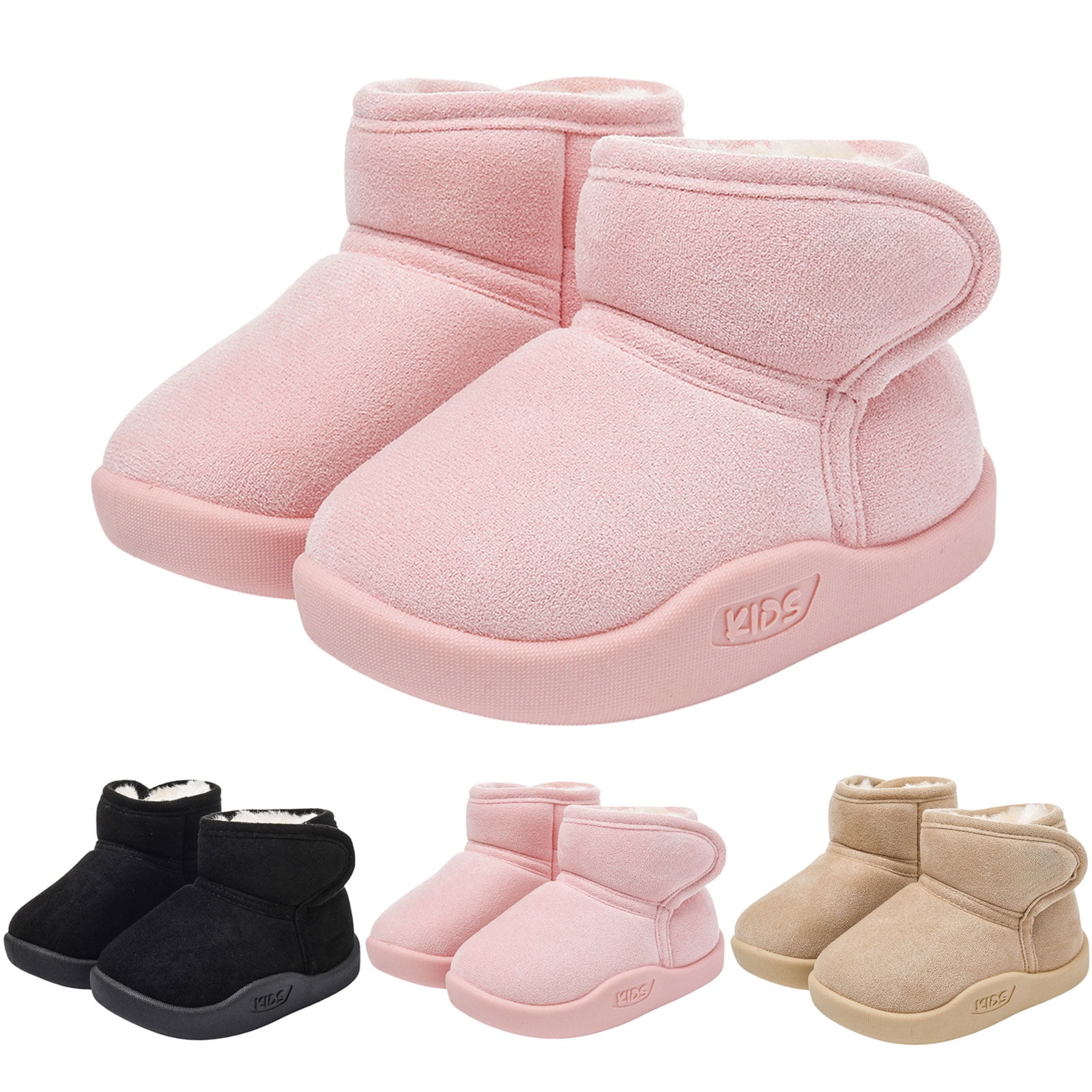 Dakaela Girls Boys Snow Boots Fleece Lined Winter Warm Ankle Booties ...