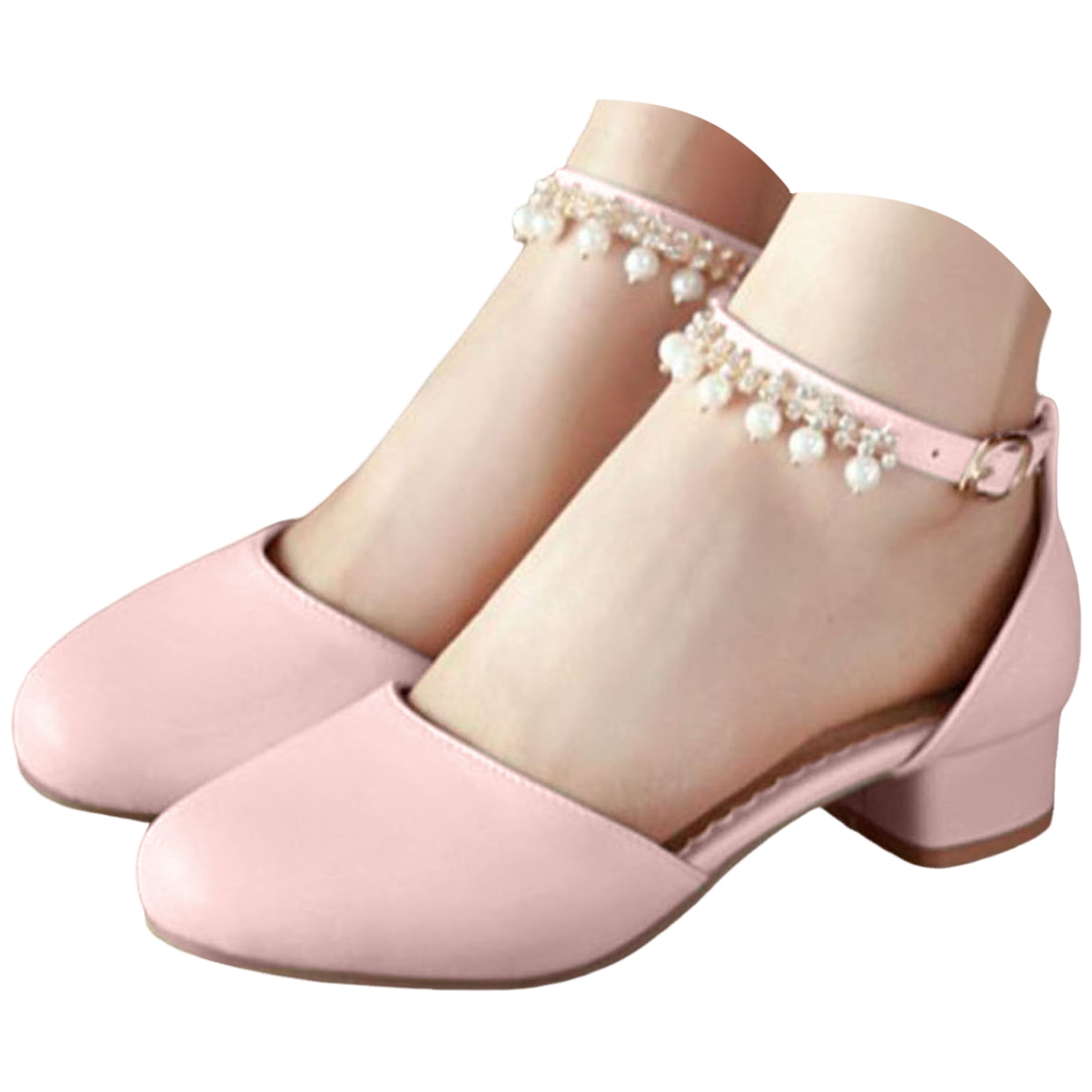 Dakaela Girls Heels Dress Shoes Kids Closed Toe Wedding Party School ...