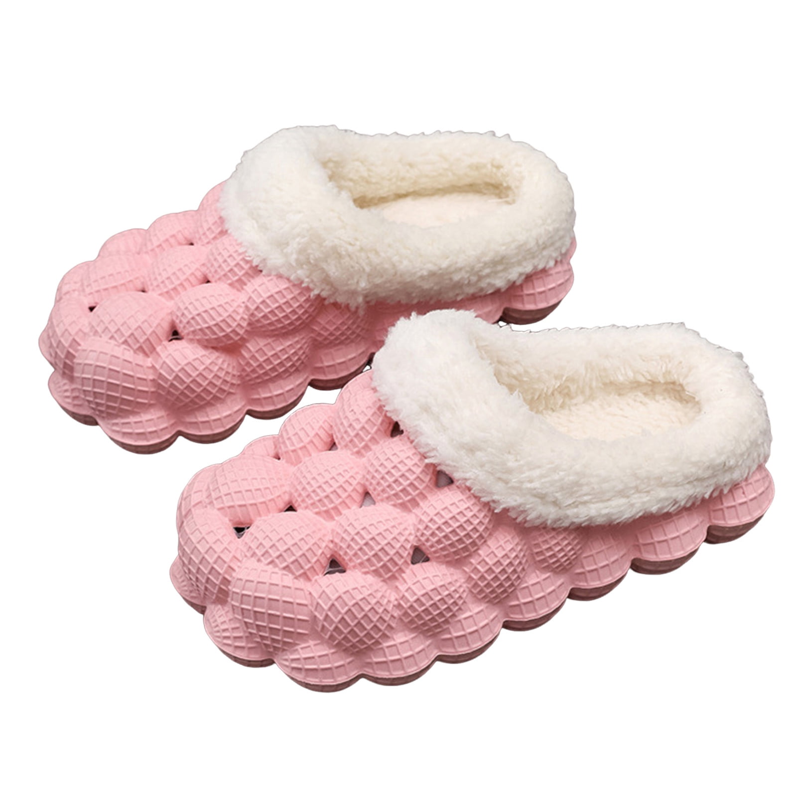 Dakaela Kids Furry Lined Clogs Boys Girls Winter Plush Garden Shoes ...