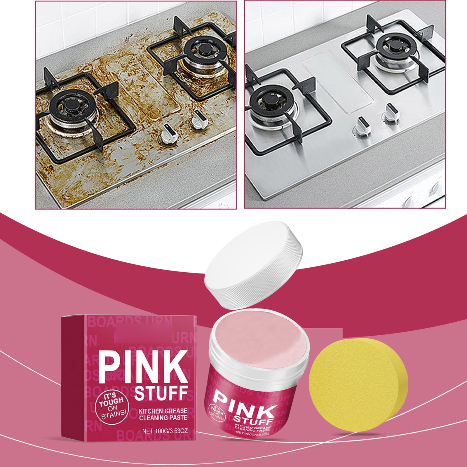 Dakaela Kitchen Grease Cleaner Paste Oil Stain Remover Household ...