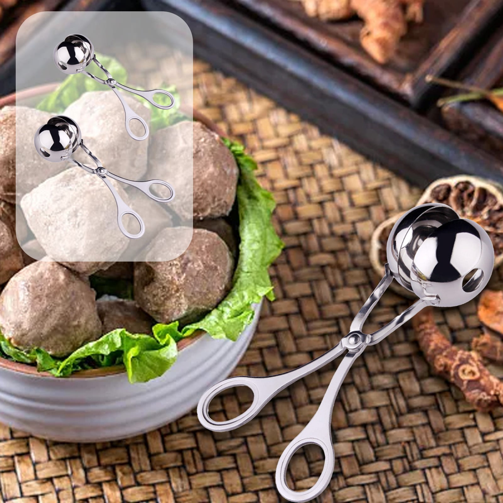 Dakaela Meat Baller Meatball Maker Stainless Steel Meat Baller Tongs ...