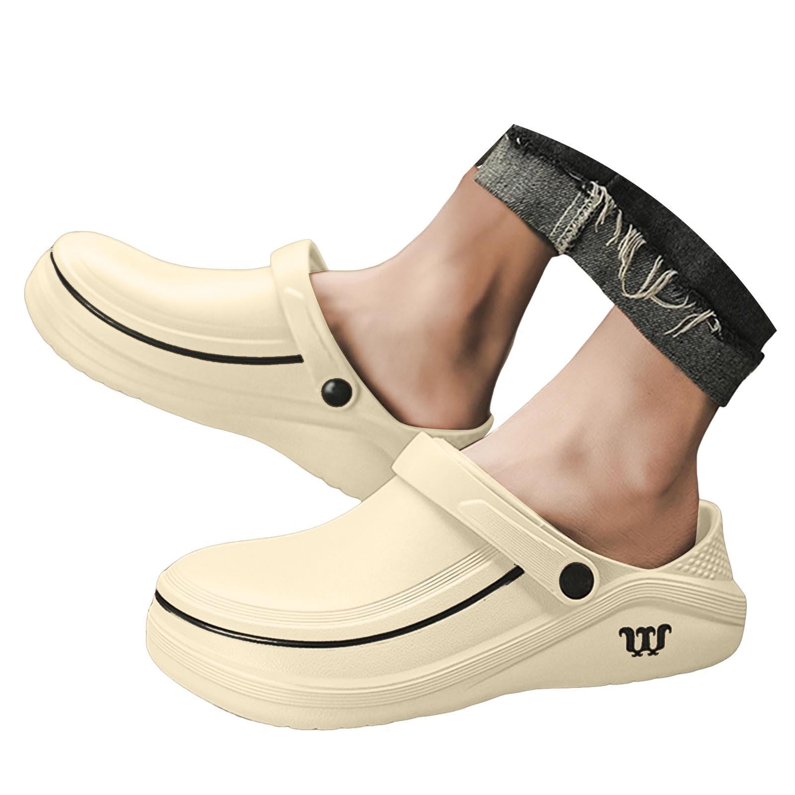 Dakaela Men's Chef Shoes Oil Resistant Nursing Clogs Waterproof Kitchen ...