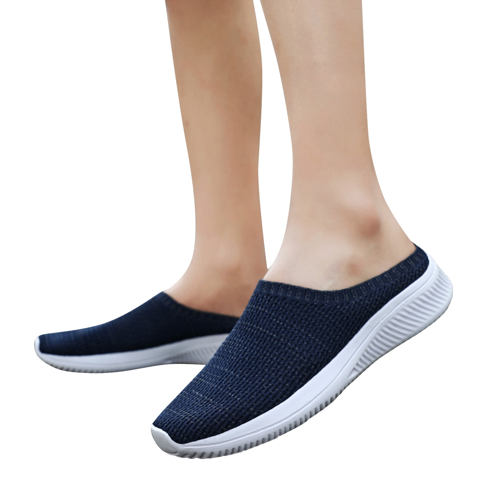 Dakaela Men's Mesh Backless Walking Shoes Lightweight Slip on Knit ...
