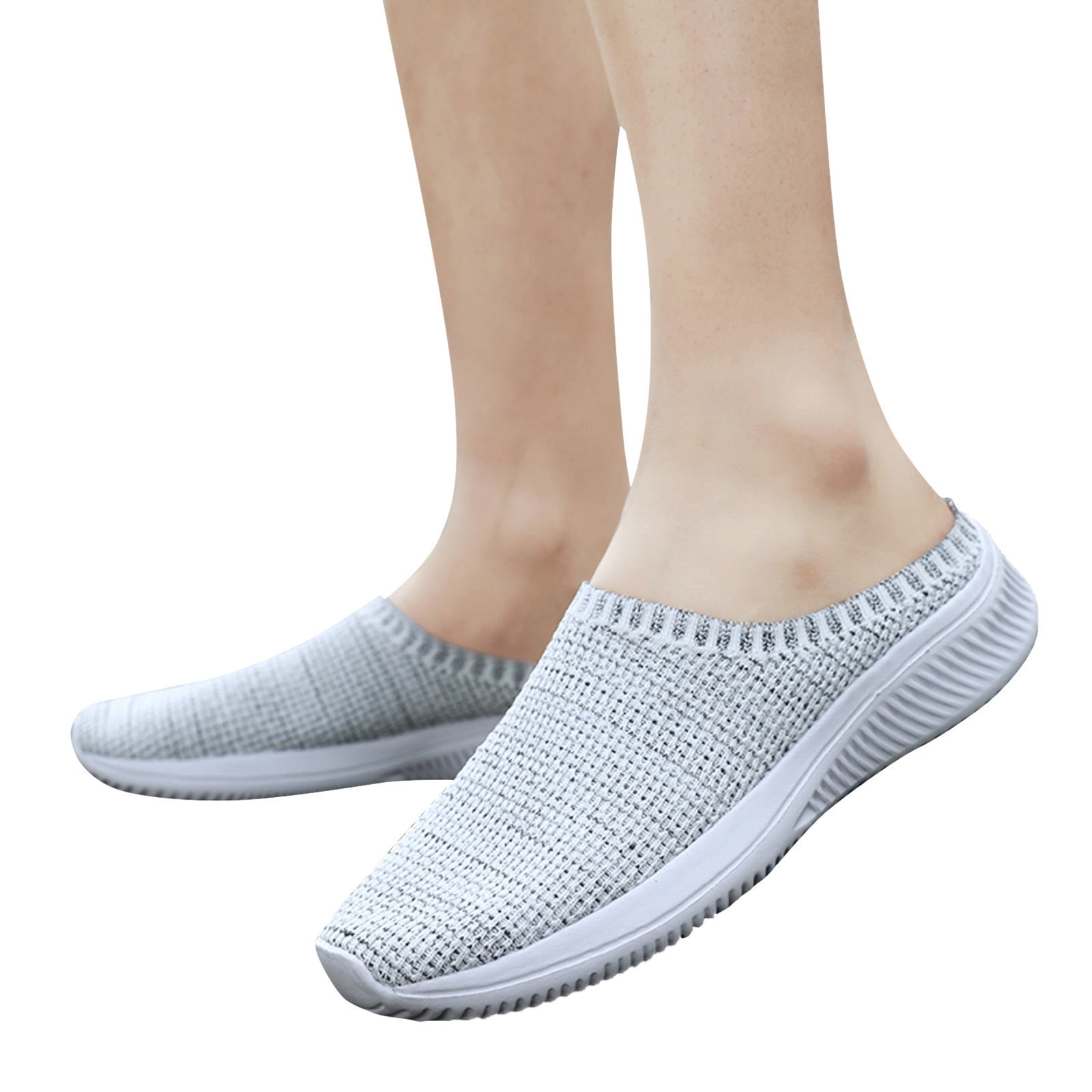 Dakaela Men's Open Back Sneakers Clogs Knit Mules Shoes Breathable ...