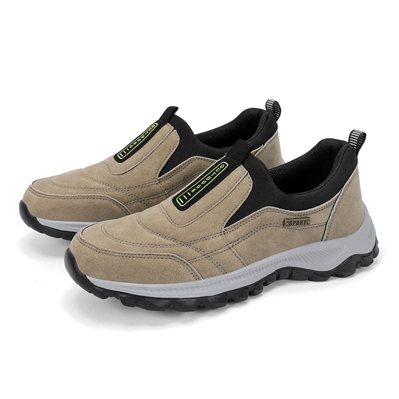 Dakaela Men's Waterproof Slip on Shoes Orthopedic Walking Hiking ...