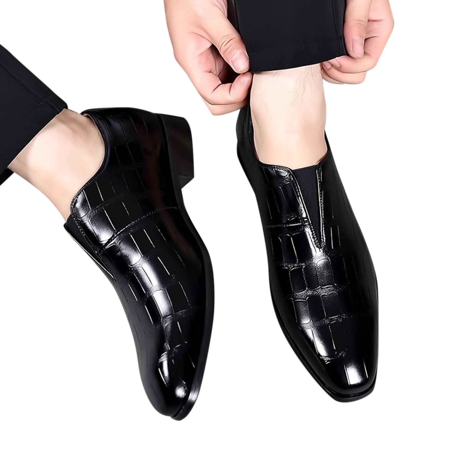 Dakaela Mens Hands Free Oxfords Slip on Business Formal Classic Captoe ...