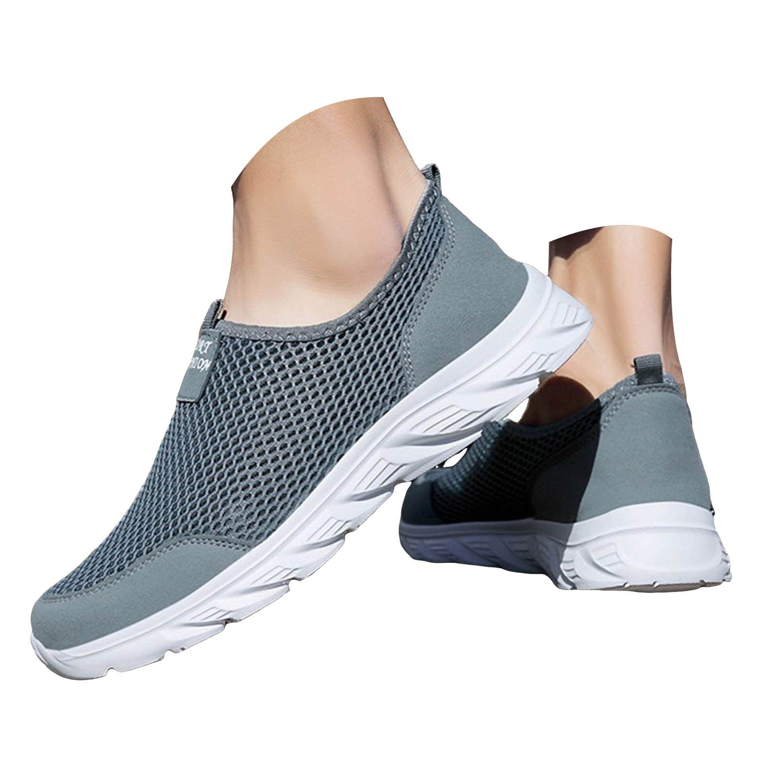 Dakaela Mens Slip on Running Shoes Mesh Breathable Tennis Fashion ...