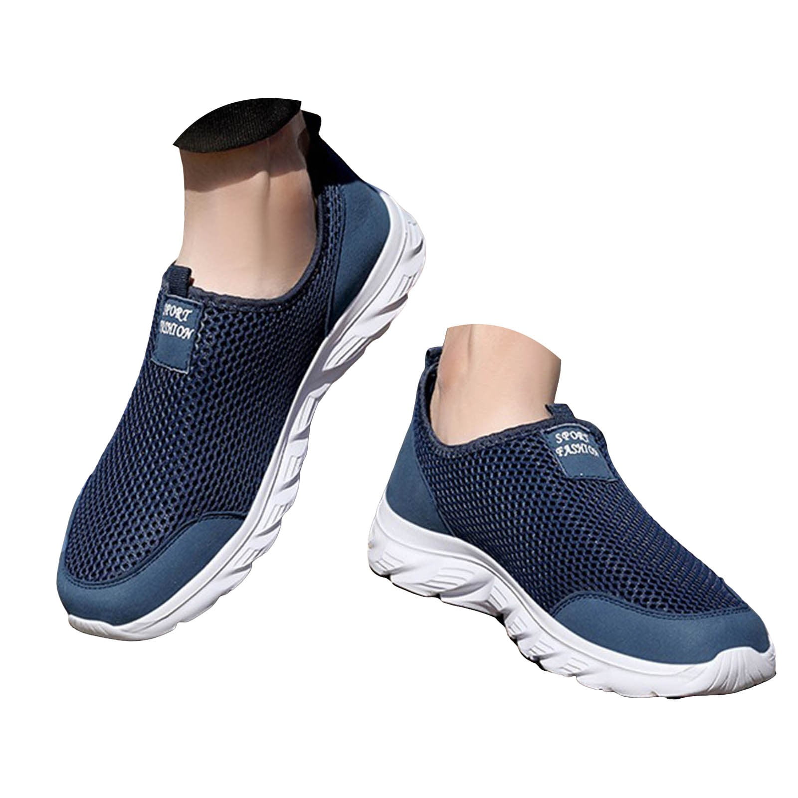 Dakaela Mens Slip on Running Shoes Mesh Breathable Tennis Fashion ...