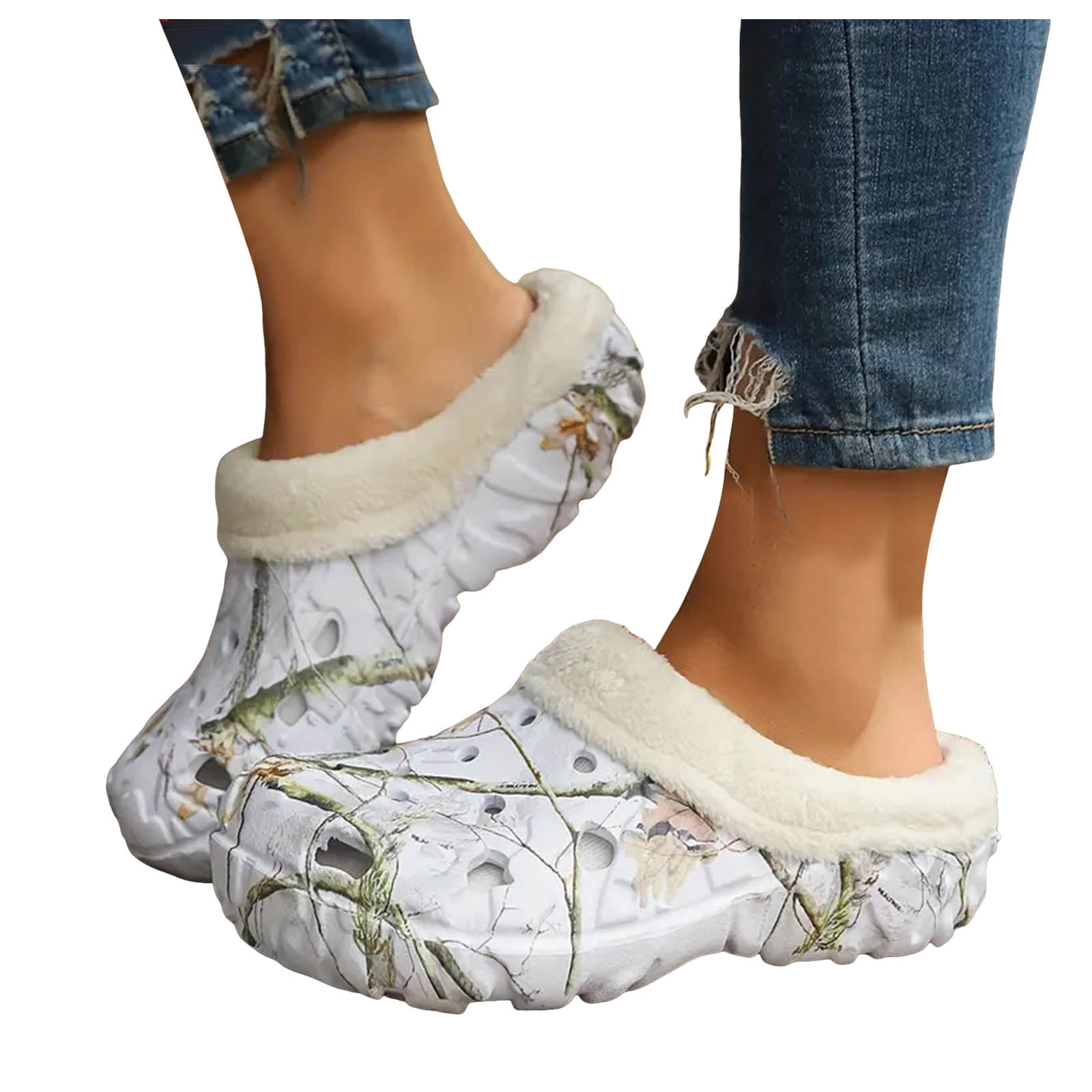 Dakaela Mens Womens Lined Clogs Unisex Winter Fleece Walking Garden ...