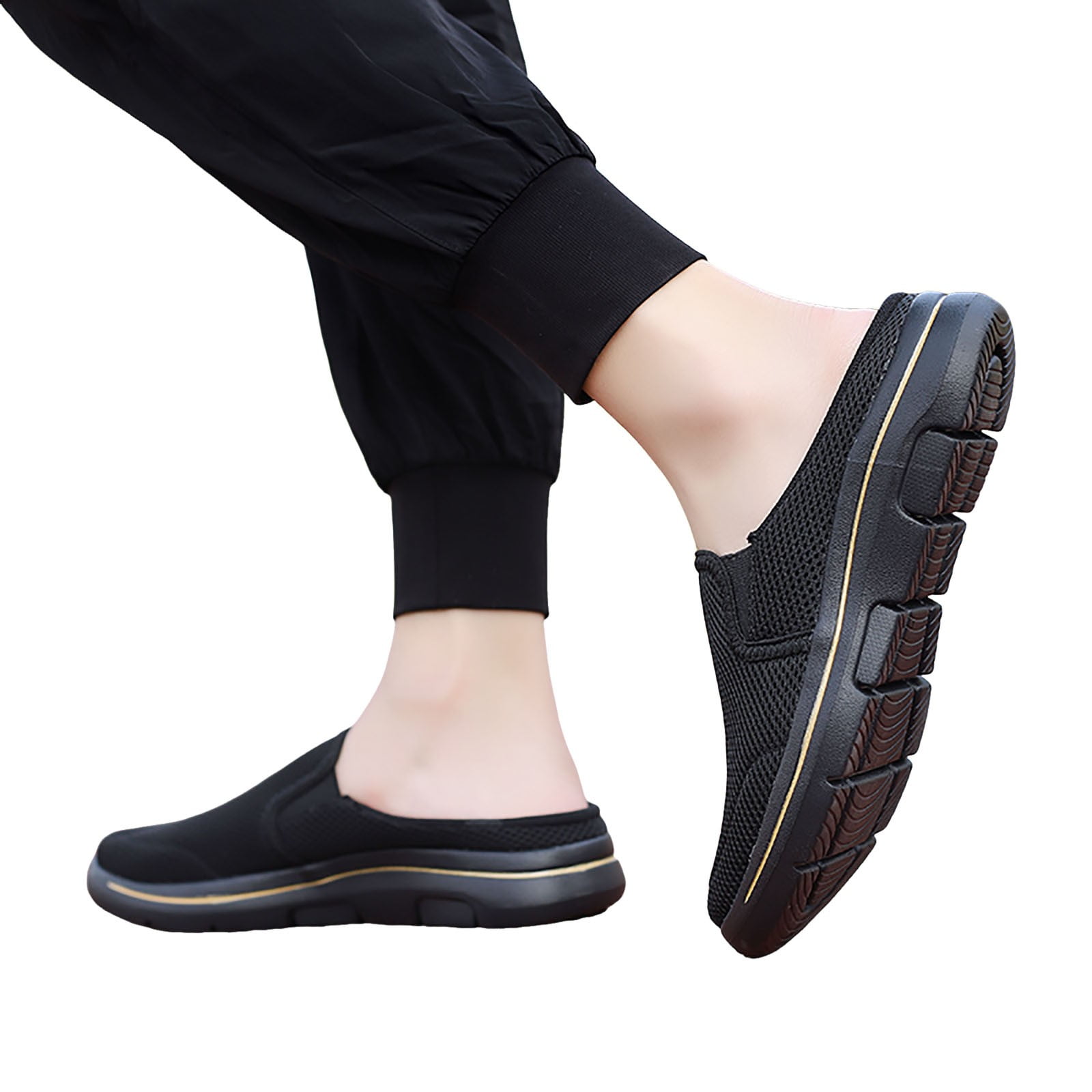 Dakaela Mules for Women Lightweight Slip on Sneakers Knit Mesh Open ...