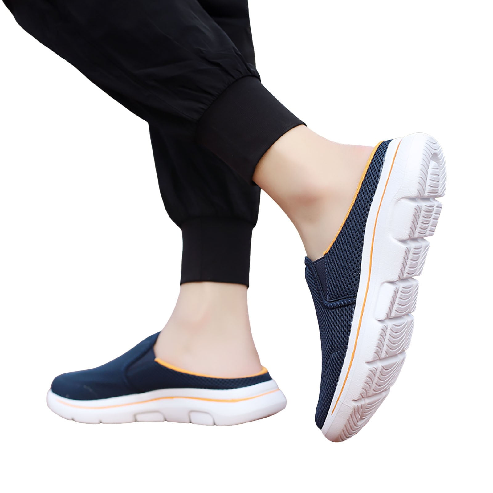 Dakaela Mules for Women Lightweight Slip on Sneakers Knit Mesh Open ...