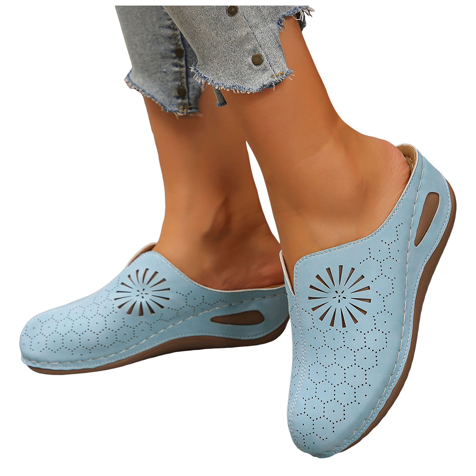 Dakaela Mules for Women Orthopedic Platform Wedge Clogs Sandals Closed ...